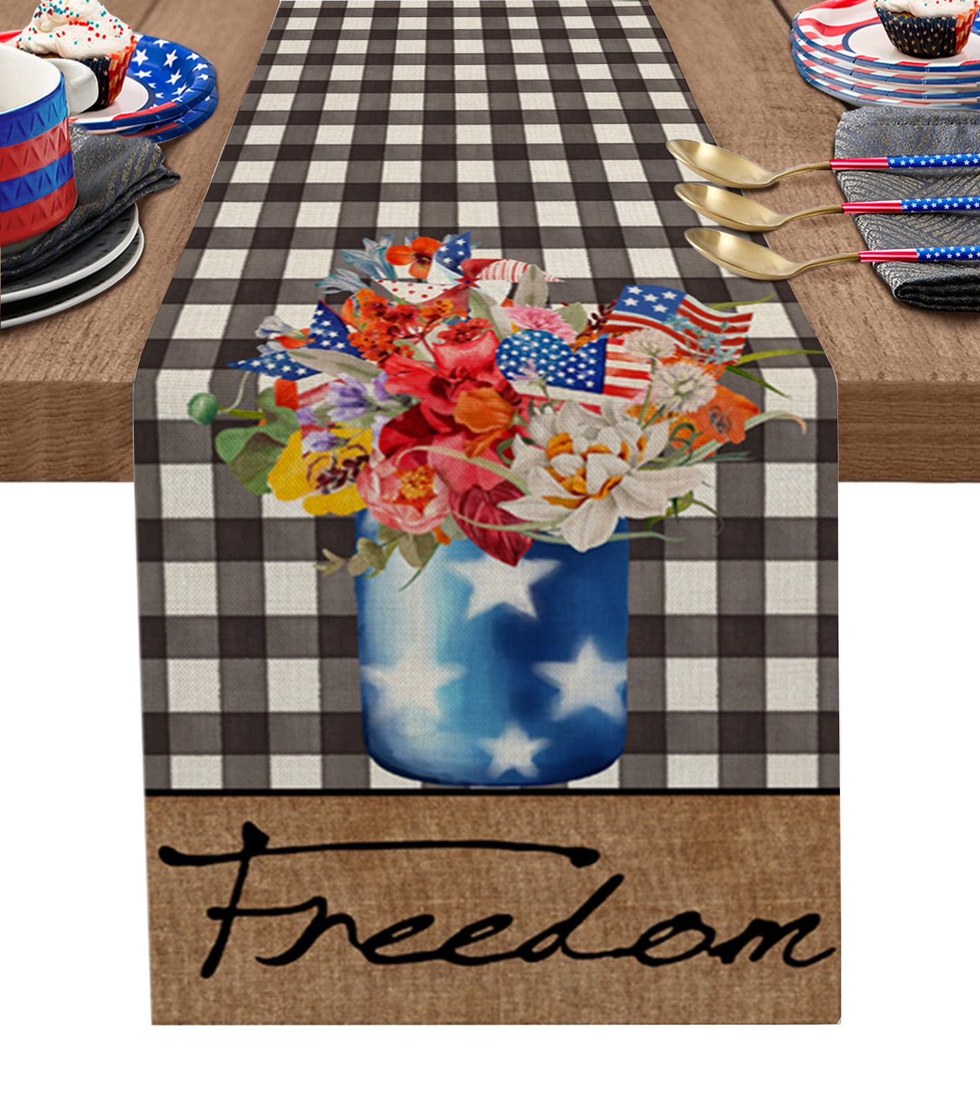 Table Runner Dresser Scarves 108 Inch Long, Memorial Day Flower USA ...
