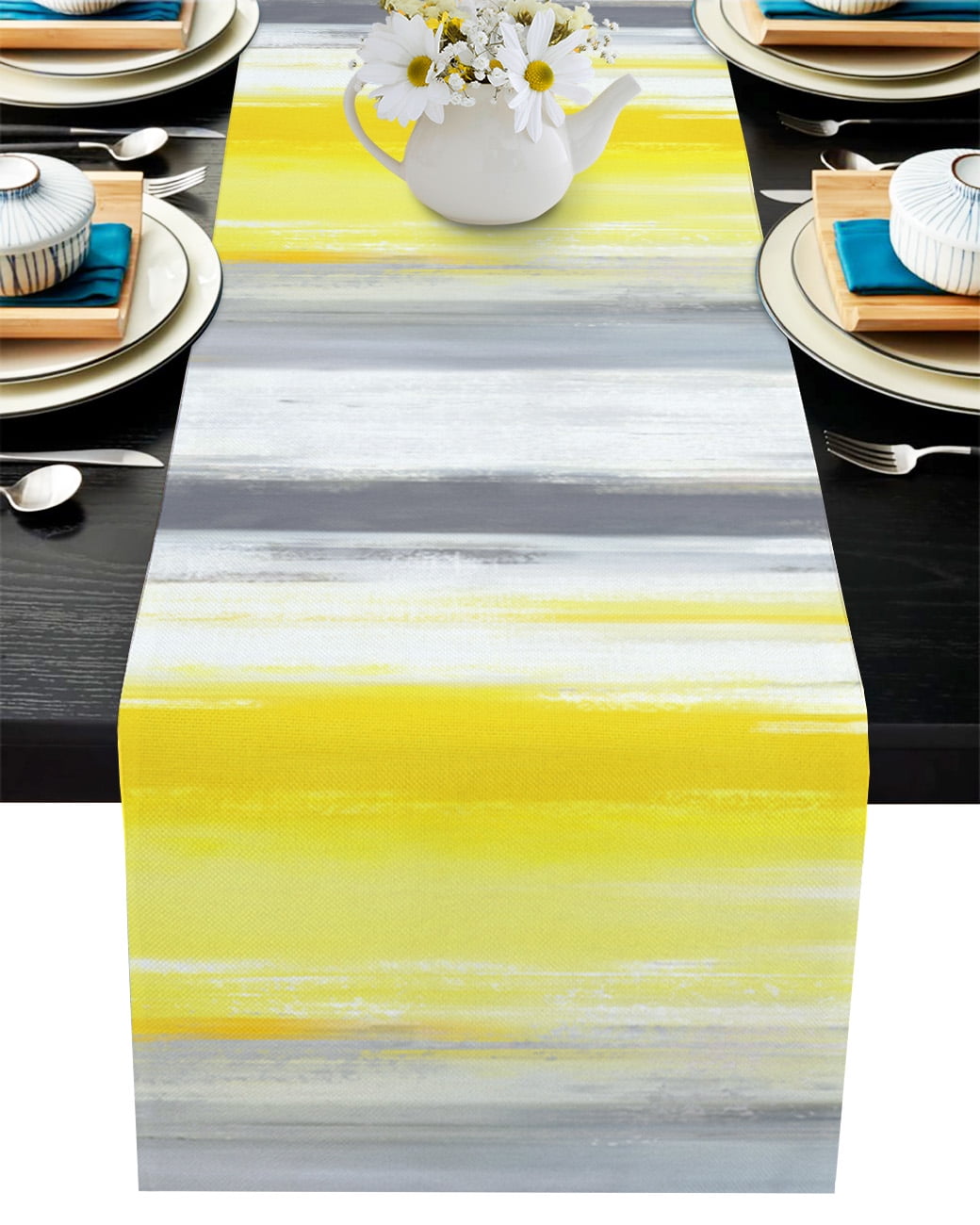 Table Runner Dresser Scarves 120 Inch Long, Abstract Minimalist ...
