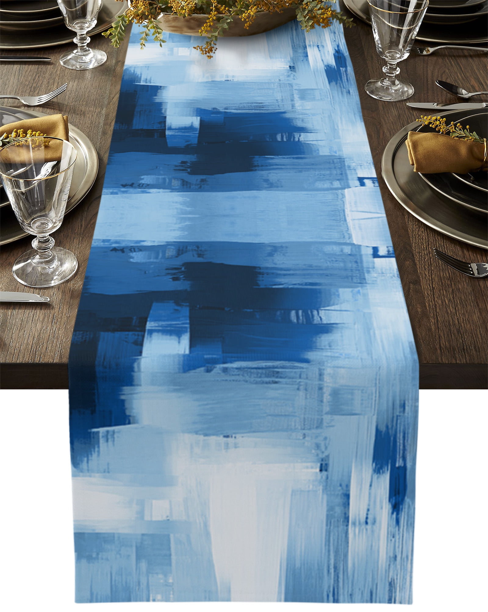 Table Runner Dresser Scarves 120 Inch Long, Modern Abstract Oil ...