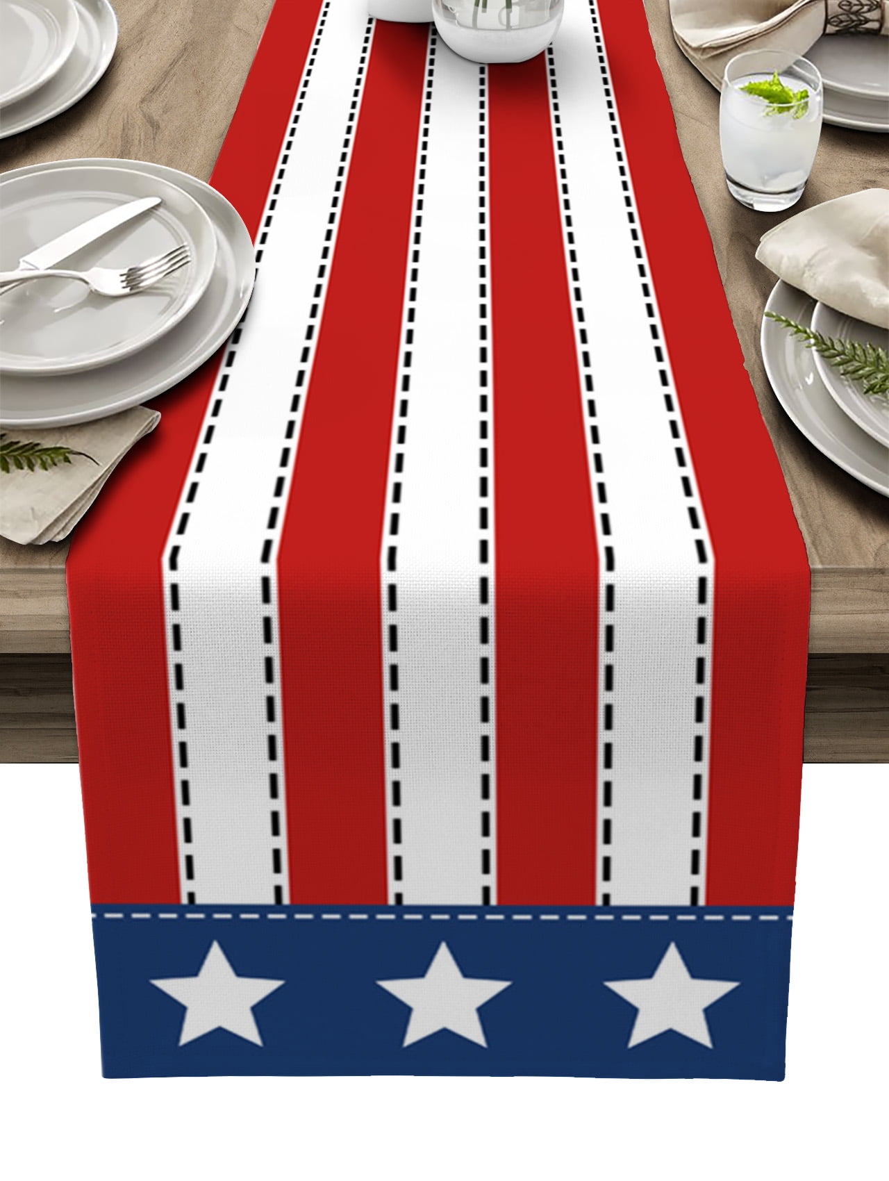 Table Runner Dresser Scarves 36 Inch Long, American Flag Day Patriotic ...