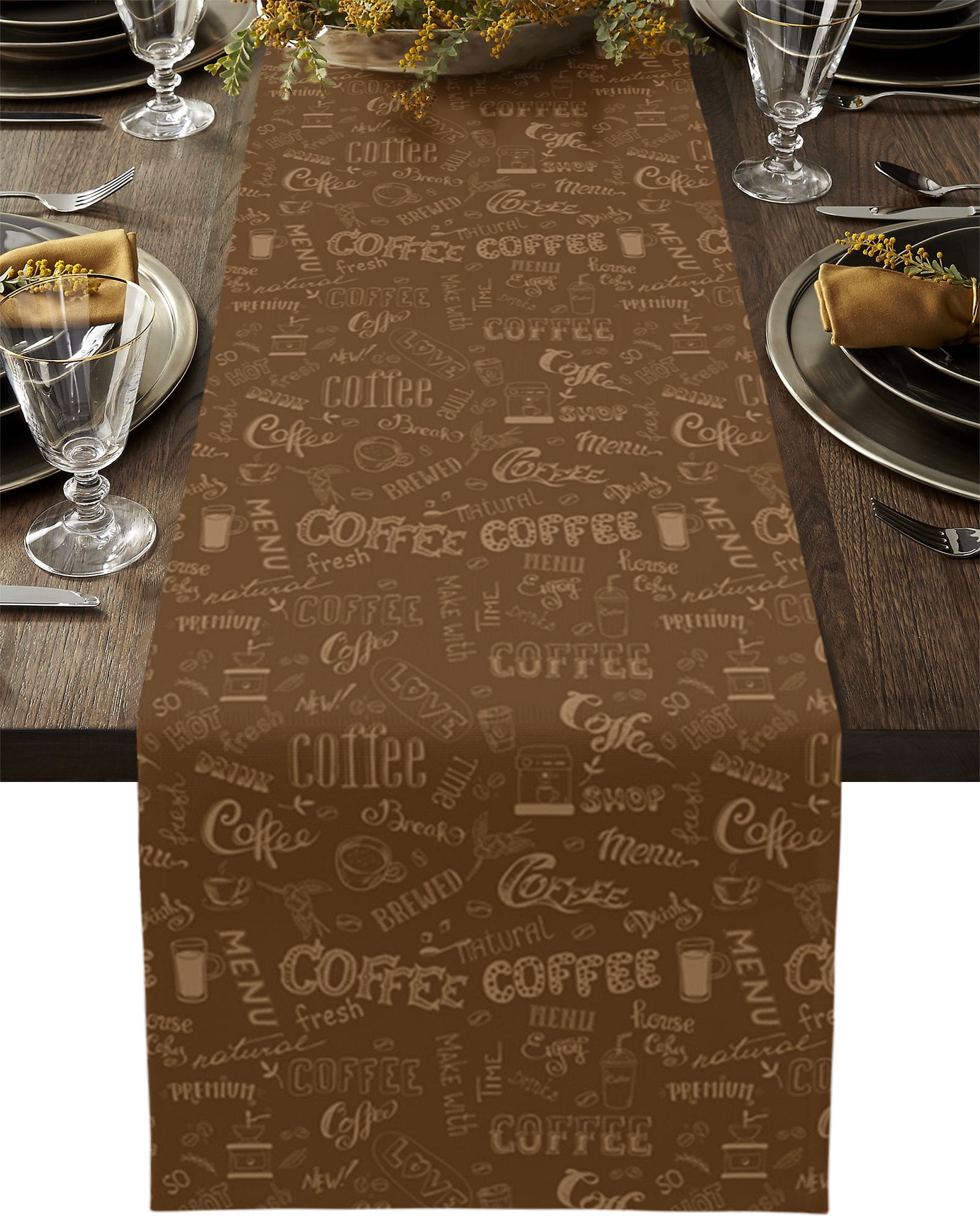 Table Runner Dresser Scarves 36 Inch Long, Coffee Milk Tea and Cocoa ...