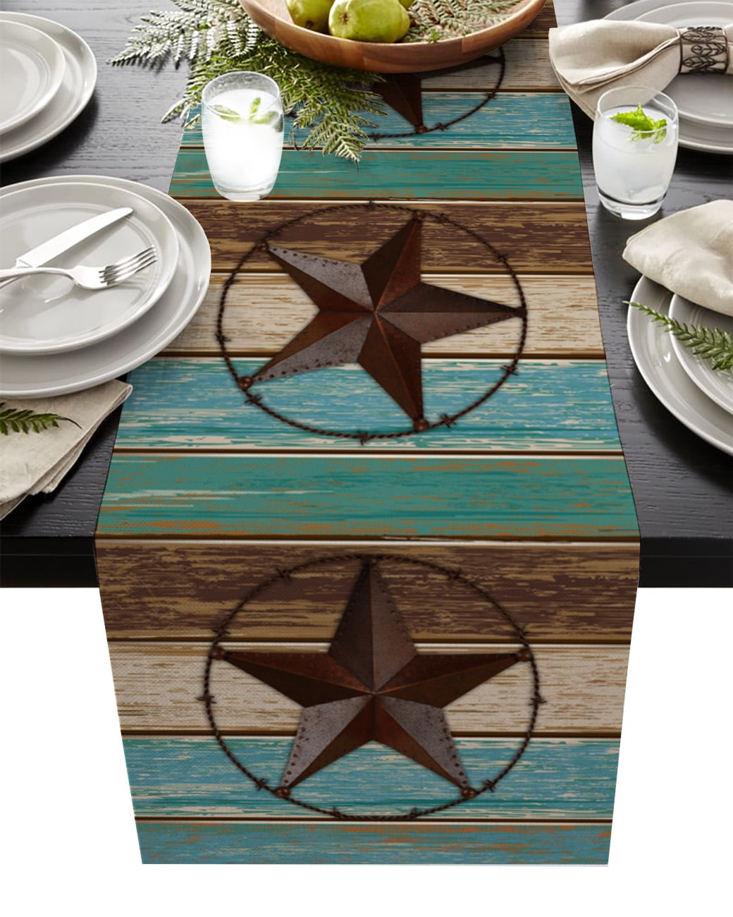 Table Runner Dresser Scarves 36 Inch Long, Farm Rustic Western Star ...