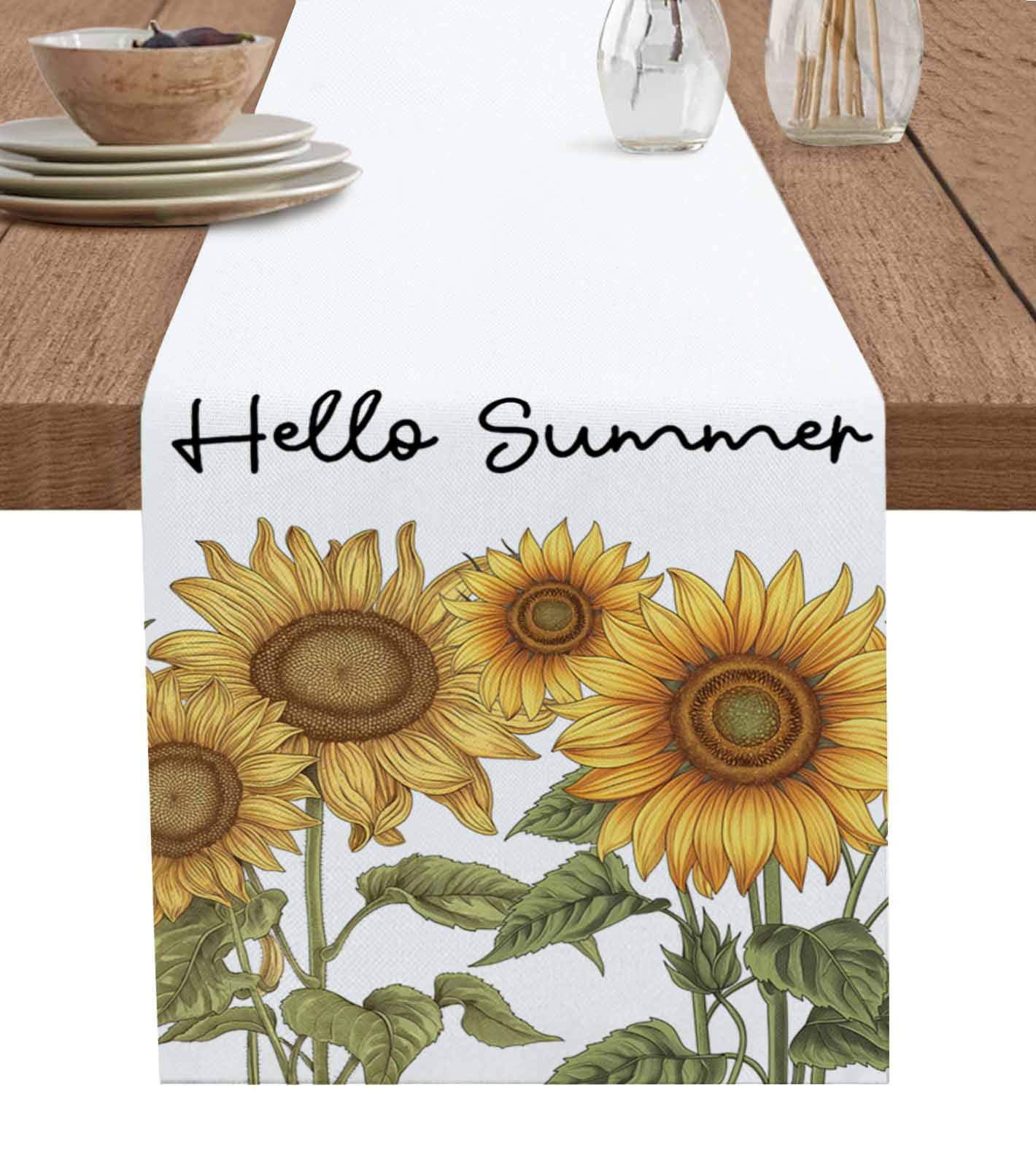 Table Runner Dresser Scarves 36 Inch Long,Hello Summer Blossom ...