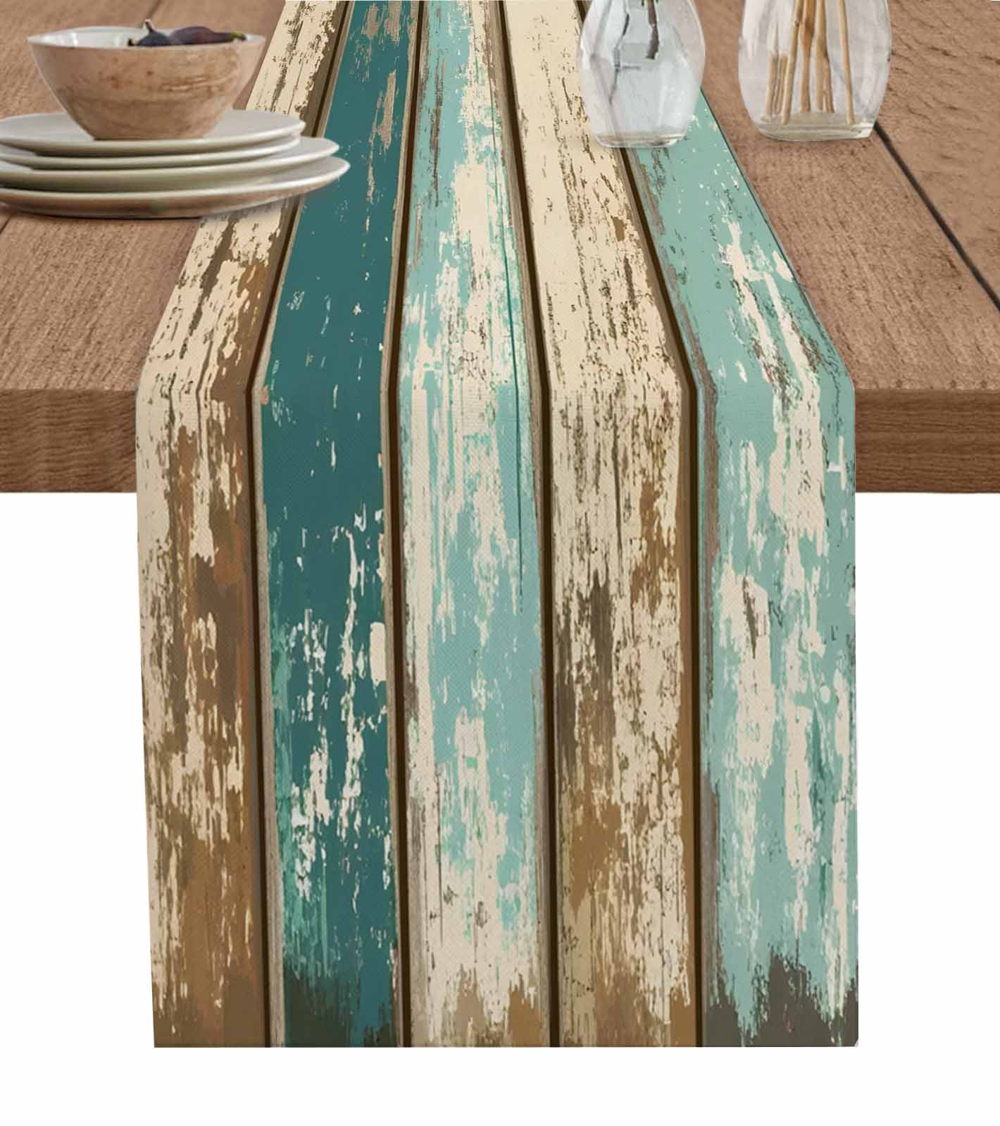 Table Runner Dresser Scarves 36 Inch Long,Vintage Farm Worn Wood Grain ...