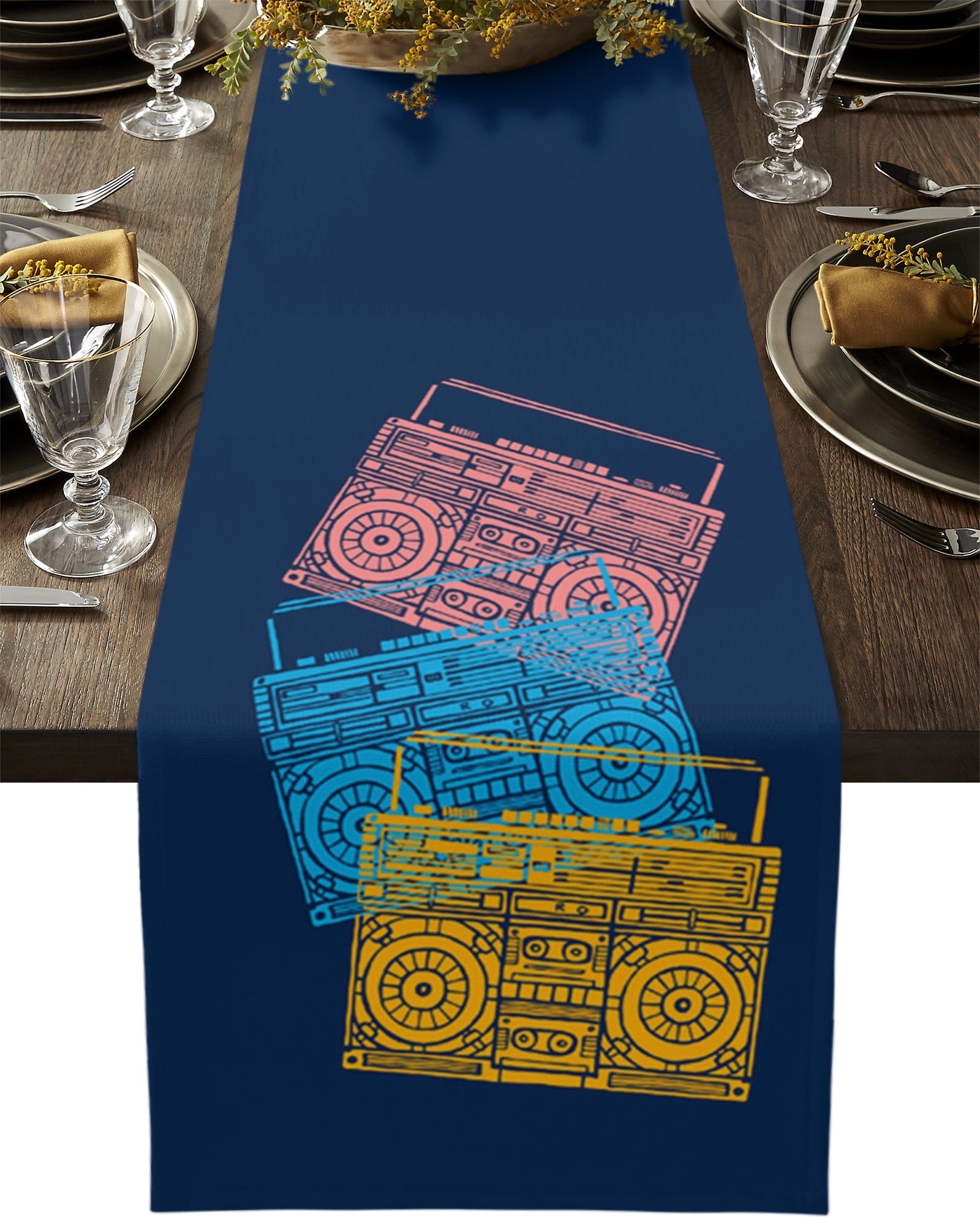 Table Runner Dresser Scarves 48 Inch Long, Abstract Sound Recorder on ...