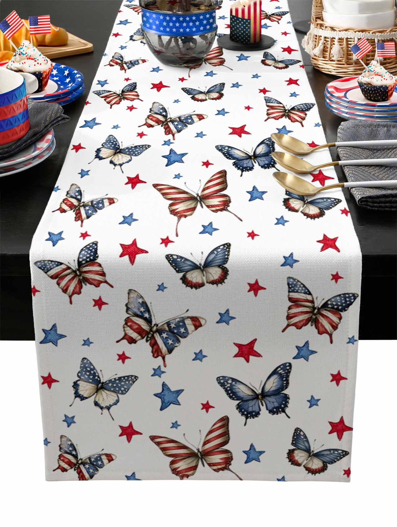 Table Runner Dresser Scarves 48 Inch Long,Independence Day Butterfly ...