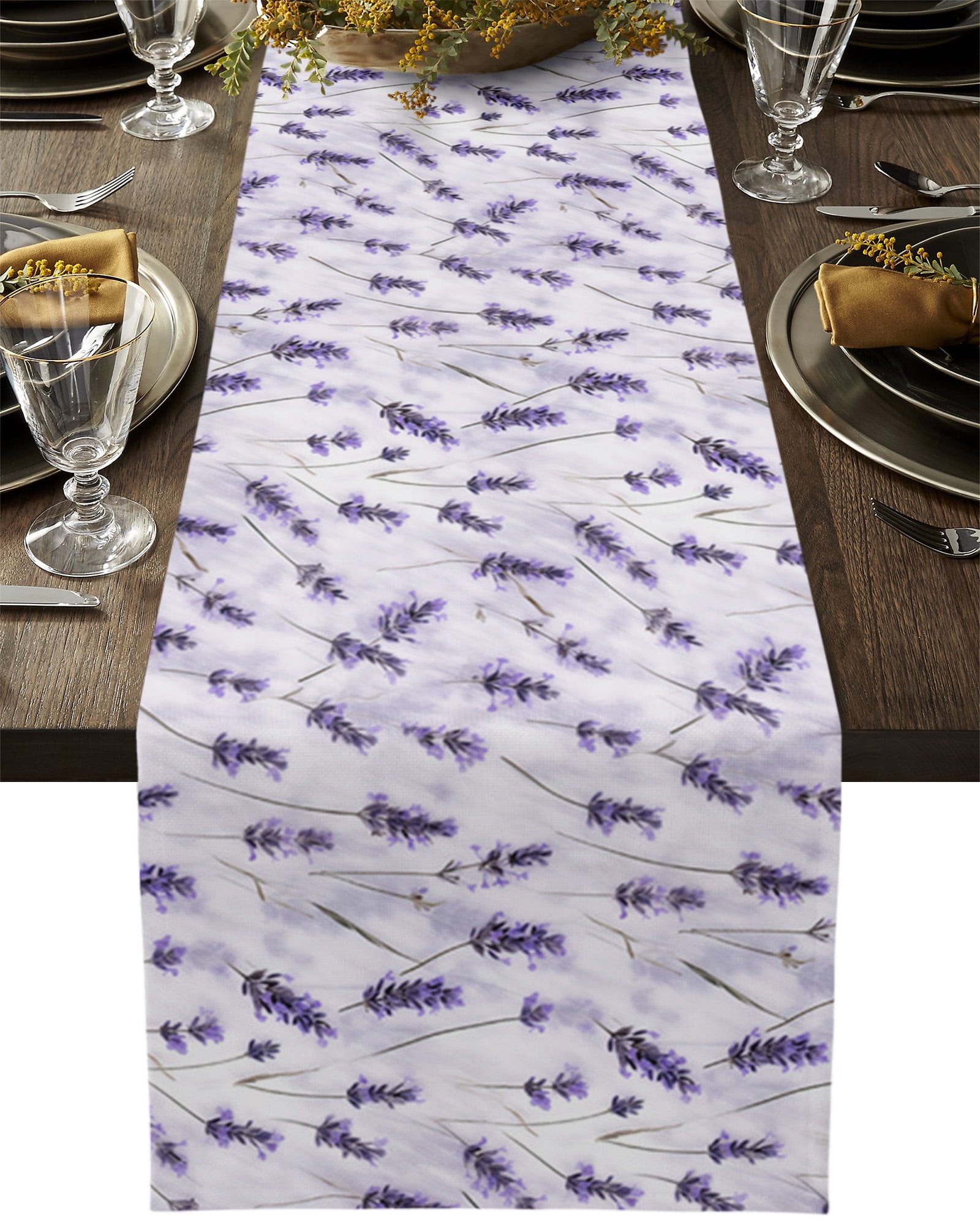 Table Runner Dresser Scarves 48 Inch Long, Purple Seamless Lavender ...