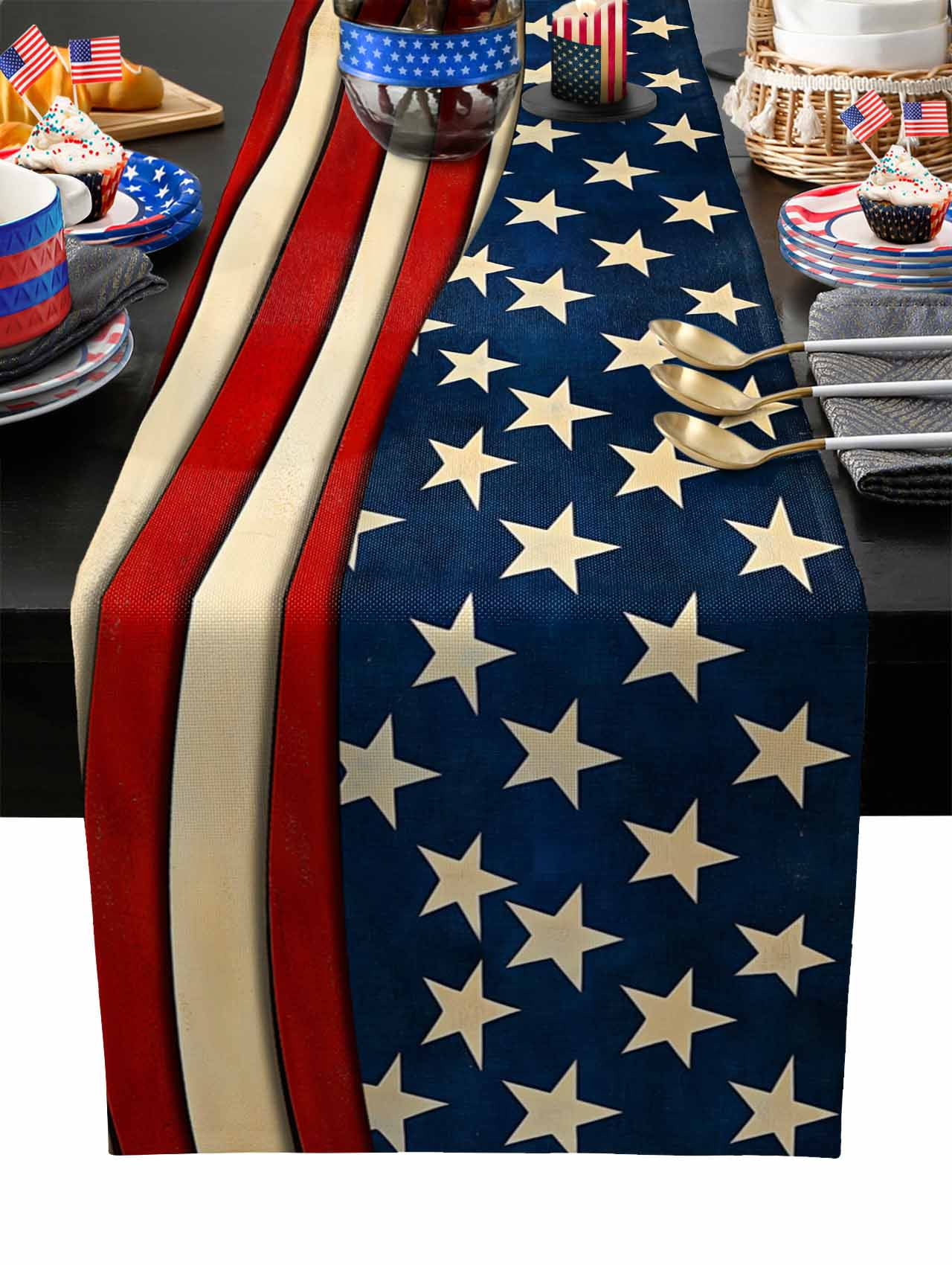 Table Runner Dresser Scarves 48 Inch Long,Retro Star and Stripe USA ...