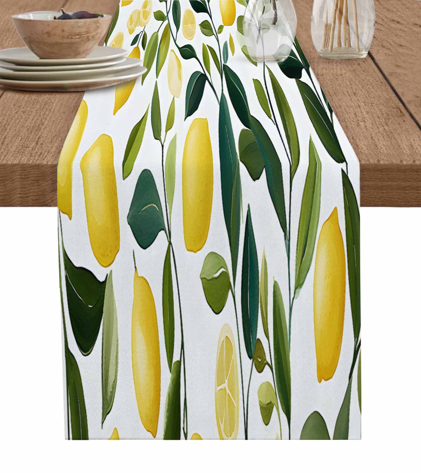 Table Runner Dresser Scarves 48 Inch Long,Spring Yellow Lemon Green ...