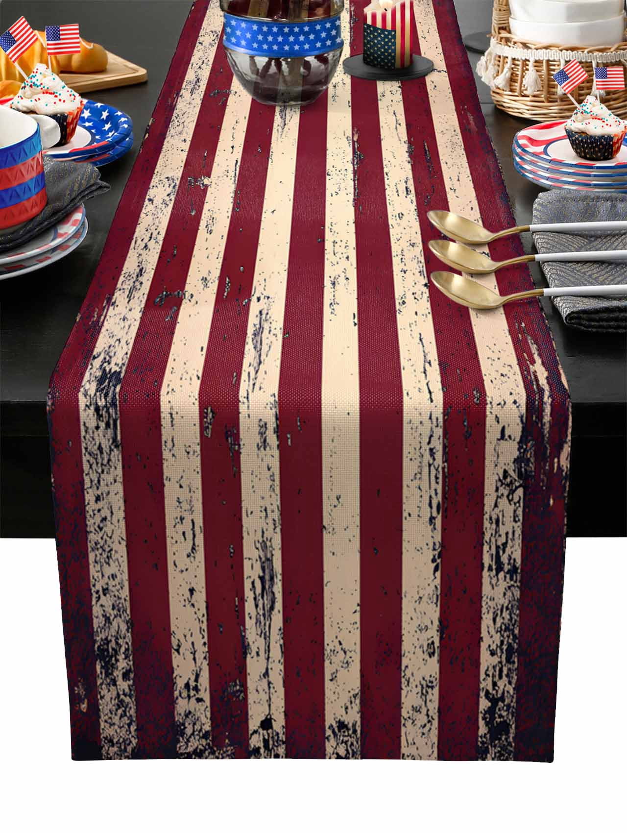 Table Runner Dresser Scarves 48 Inch Long,Vintage Patriotic American ...