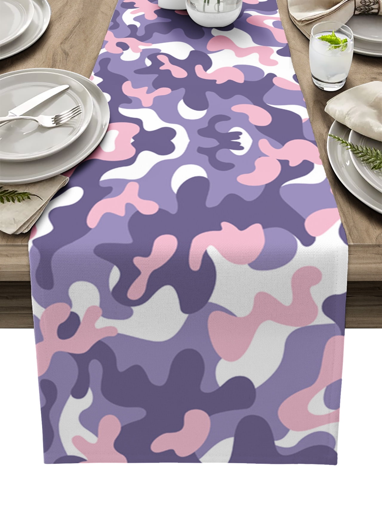 Table Runner Dresser Scarves 60 Inch Long, Abstract Camouflage Pink ...