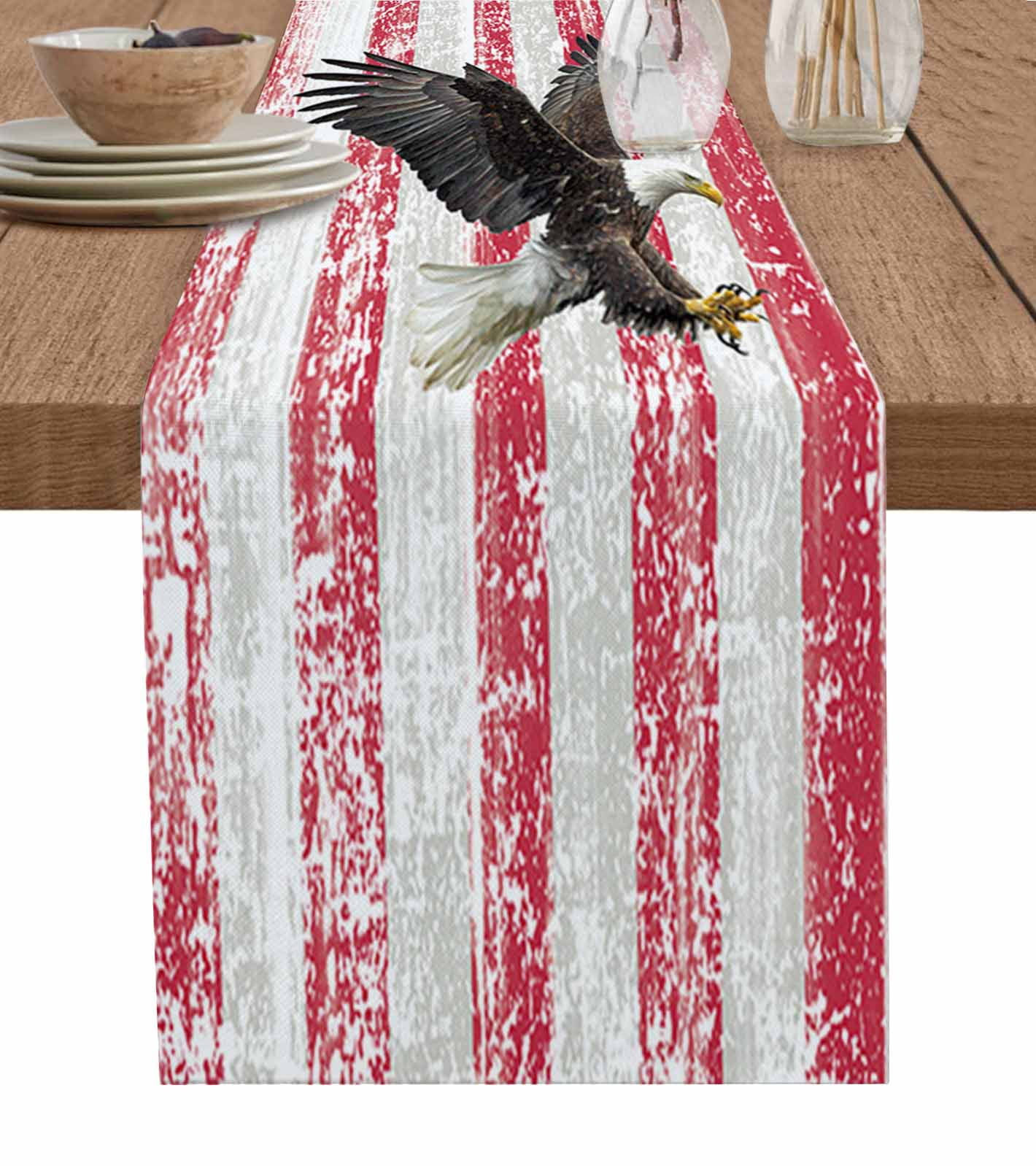 Table Runner Dresser Scarves 60 Inch Long, American Memorial Day Eagle ...