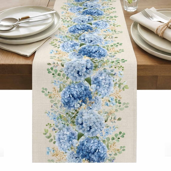 Table Runner Dresser Scarves 60 Inch Long,Blue Hydrangea Farm ...