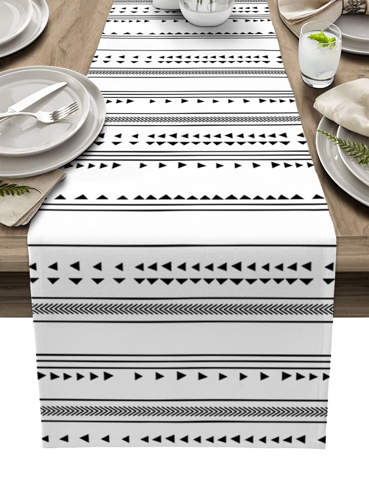 Table Runner Dresser Scarves 60 Inch Long, Bohemian Geometric Triangle ...