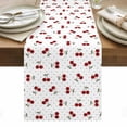 Table Runner Dresser Scarves 60 Inch Long,Farm Cherry Black Polka Dots ...