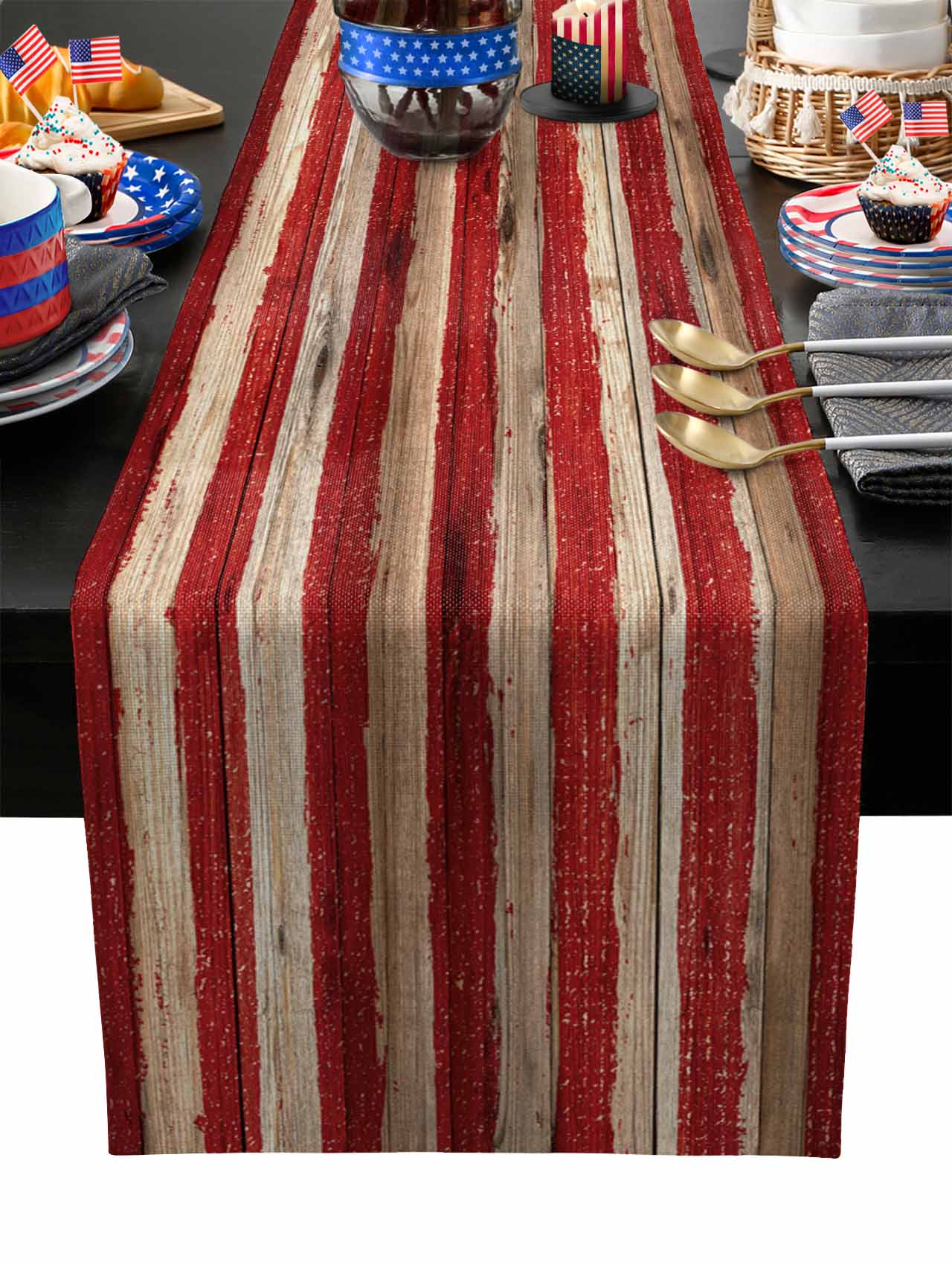 Table Runner Dresser Scarves 60 Inch Long,Independence Day USA Flag ...