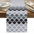Table Runner Dresser Scarves 60 Inch Long,Moroccan Texture White Wave ...