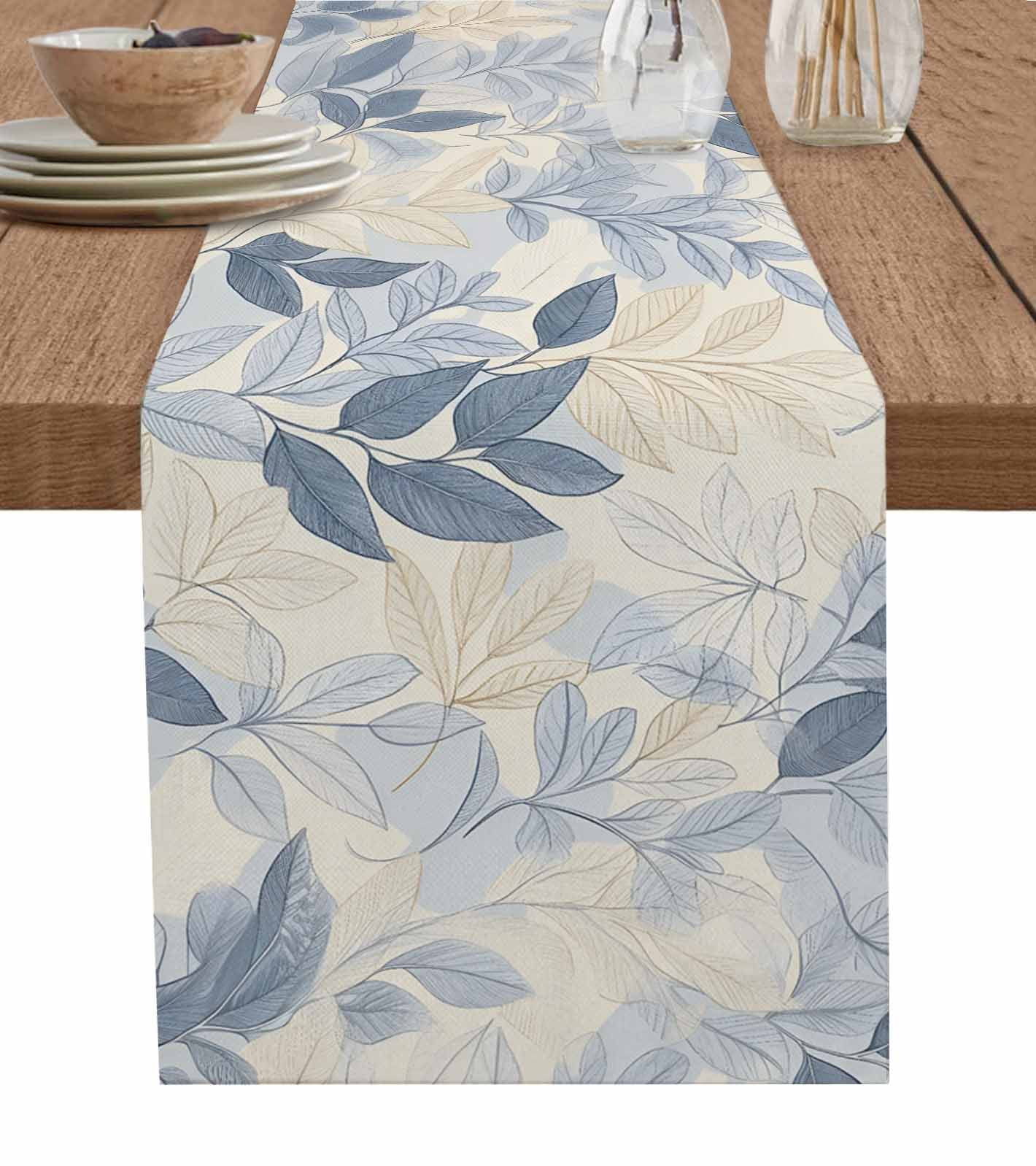 Table Runner Dresser Scarves 60 Inch Long,Seamless Watercolor Leaves ...