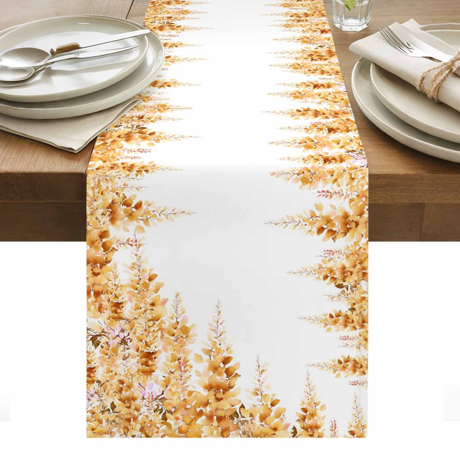 Table Runner Dresser Scarves 60 Inch Long,Spring Country Flower Leaf ...