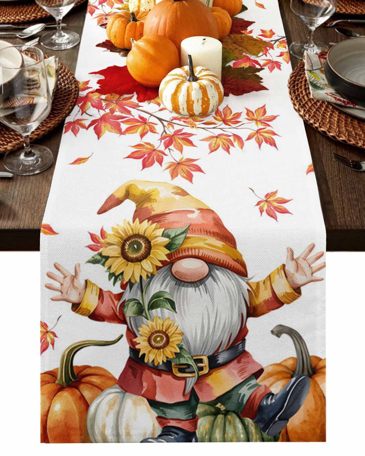 Table Runner Dresser Scarves 60 Inch Long,Thanksgiving Farm Dwarf Maple ...