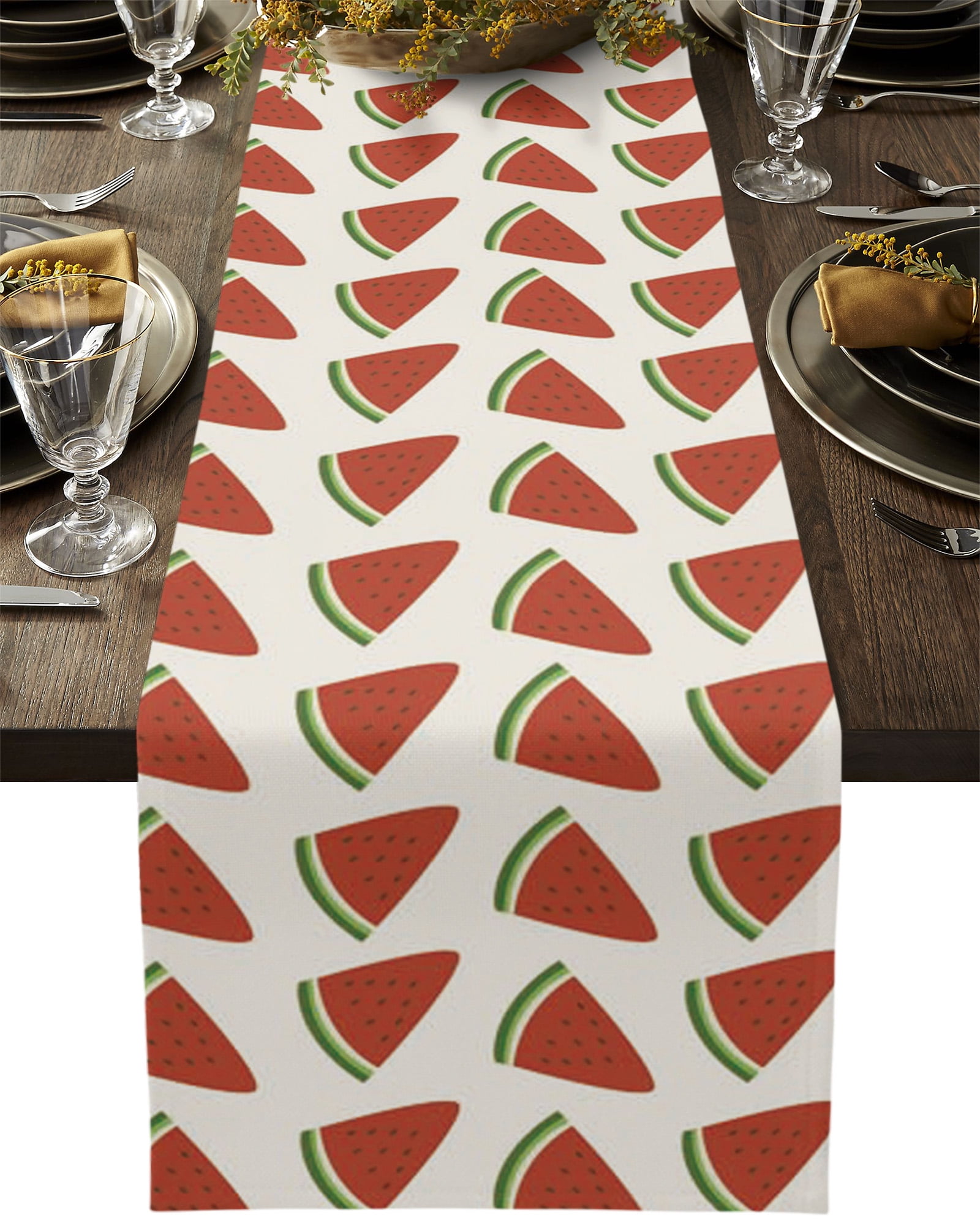 Table Runner Dresser Scarves 60 Inch Long, Watercolor Watermelon ...