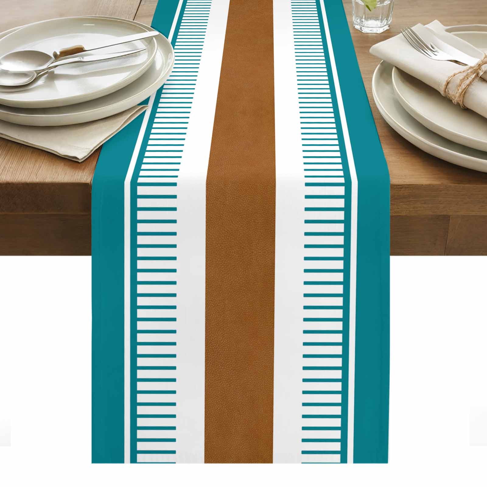 Table Runner Dresser Scarves 70 Inch Long,Boho Vintage Texture Teal ...