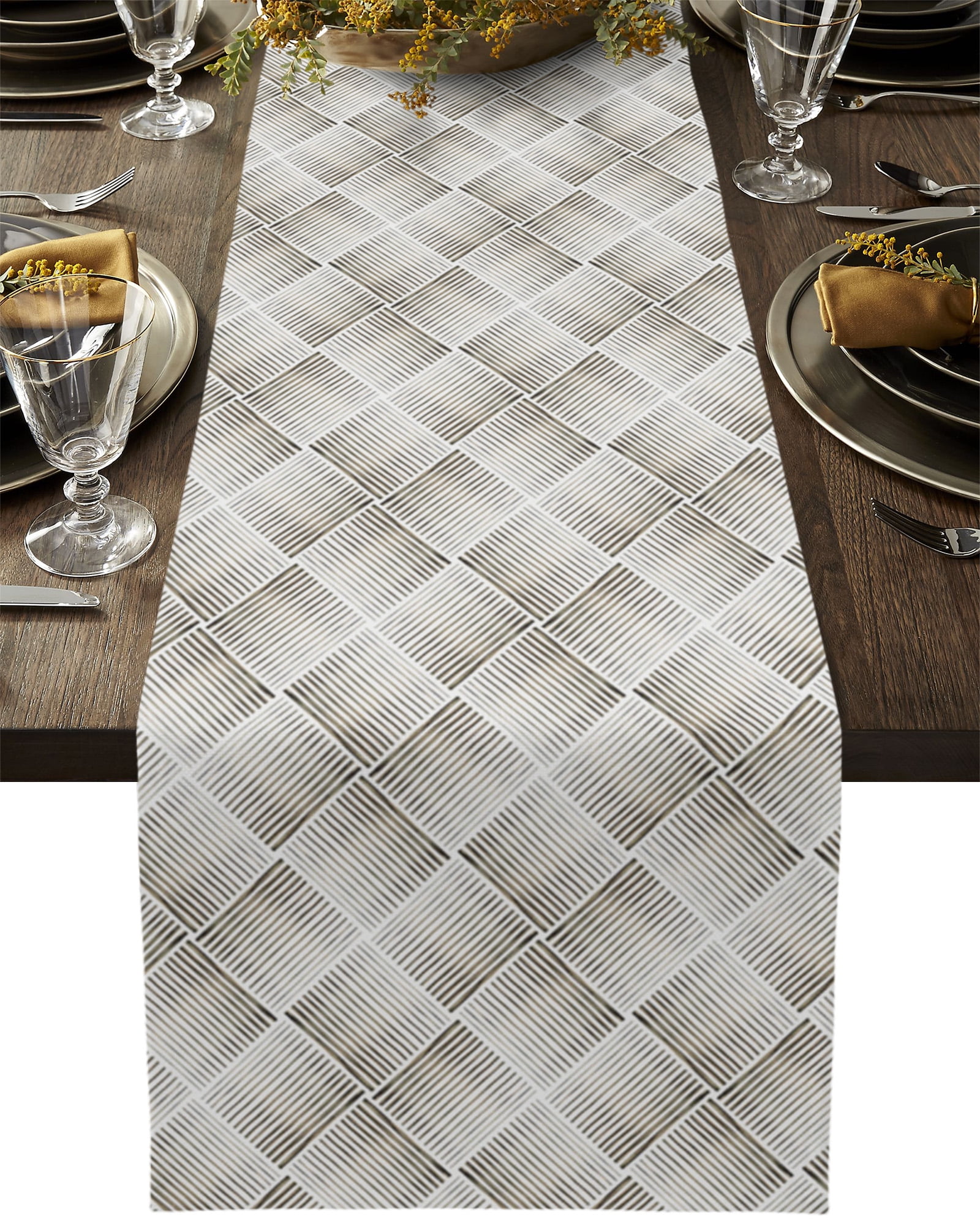 Table Runner Dresser Scarves 70 Inch Long, Geometric Minimalist Stripes ...