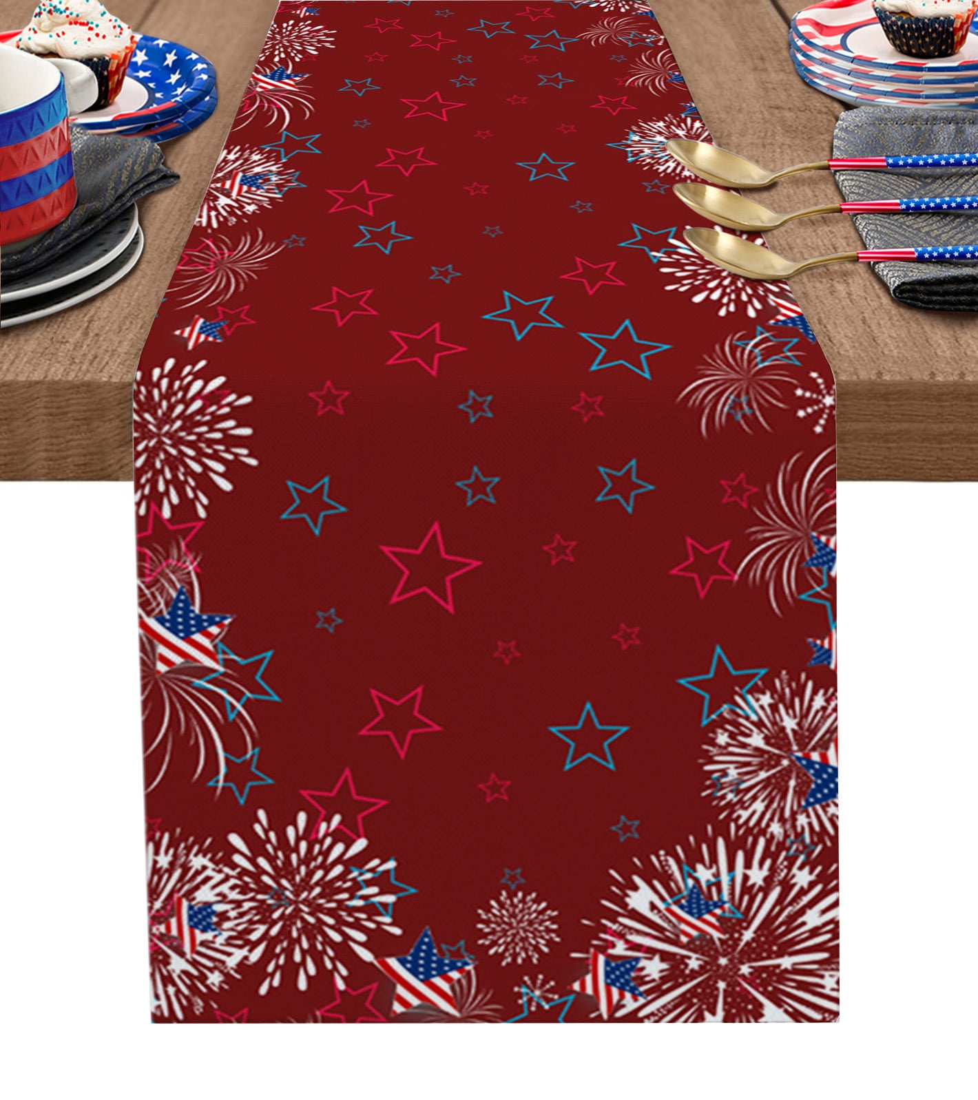 Table Runner Dresser Scarves 70 Inch Long, Independence Day Patriotic ...