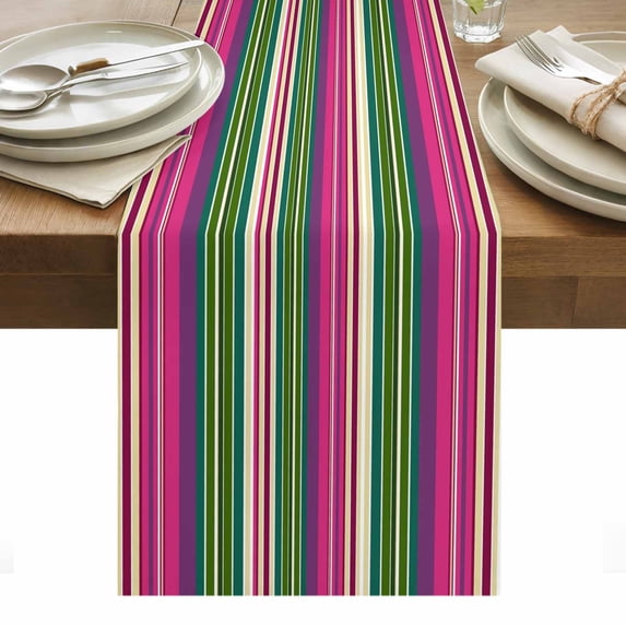 Table Runner Dresser Scarves 70 Inch Long,Linear Vertical Colorful ...