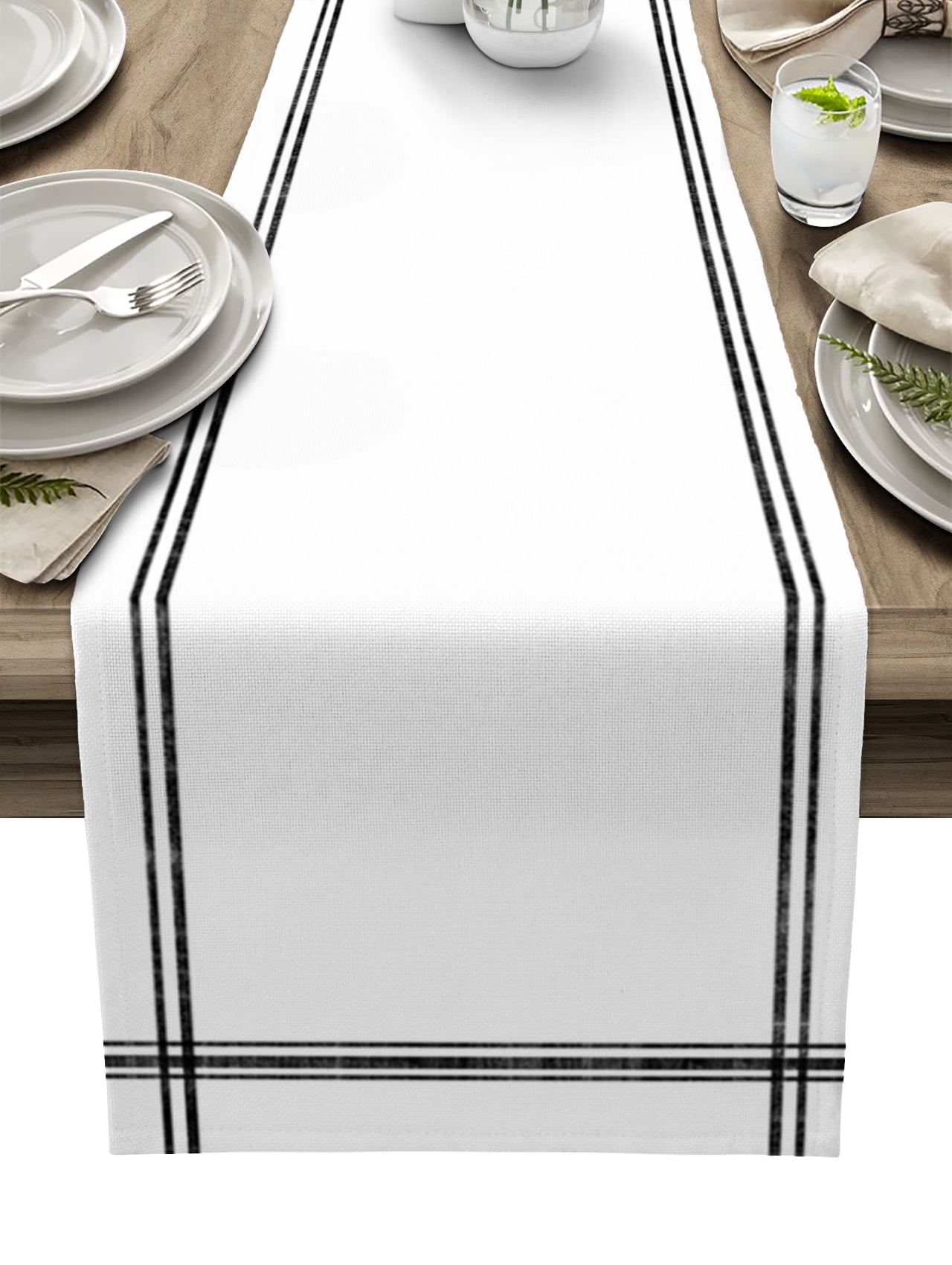 Table Runner Dresser Scarves 70 Inch Long, Minimalist Modern Art Linen ...