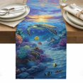 Table Runner Dresser Scarves 70 Inch Long,Sea Turtle Corals Coral ...