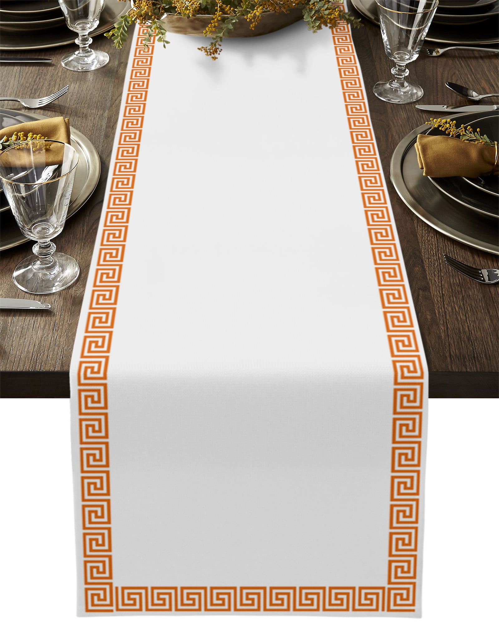 Table Runner Dresser Scarves 72 Inch Long, Abstract Greek Inspired ...