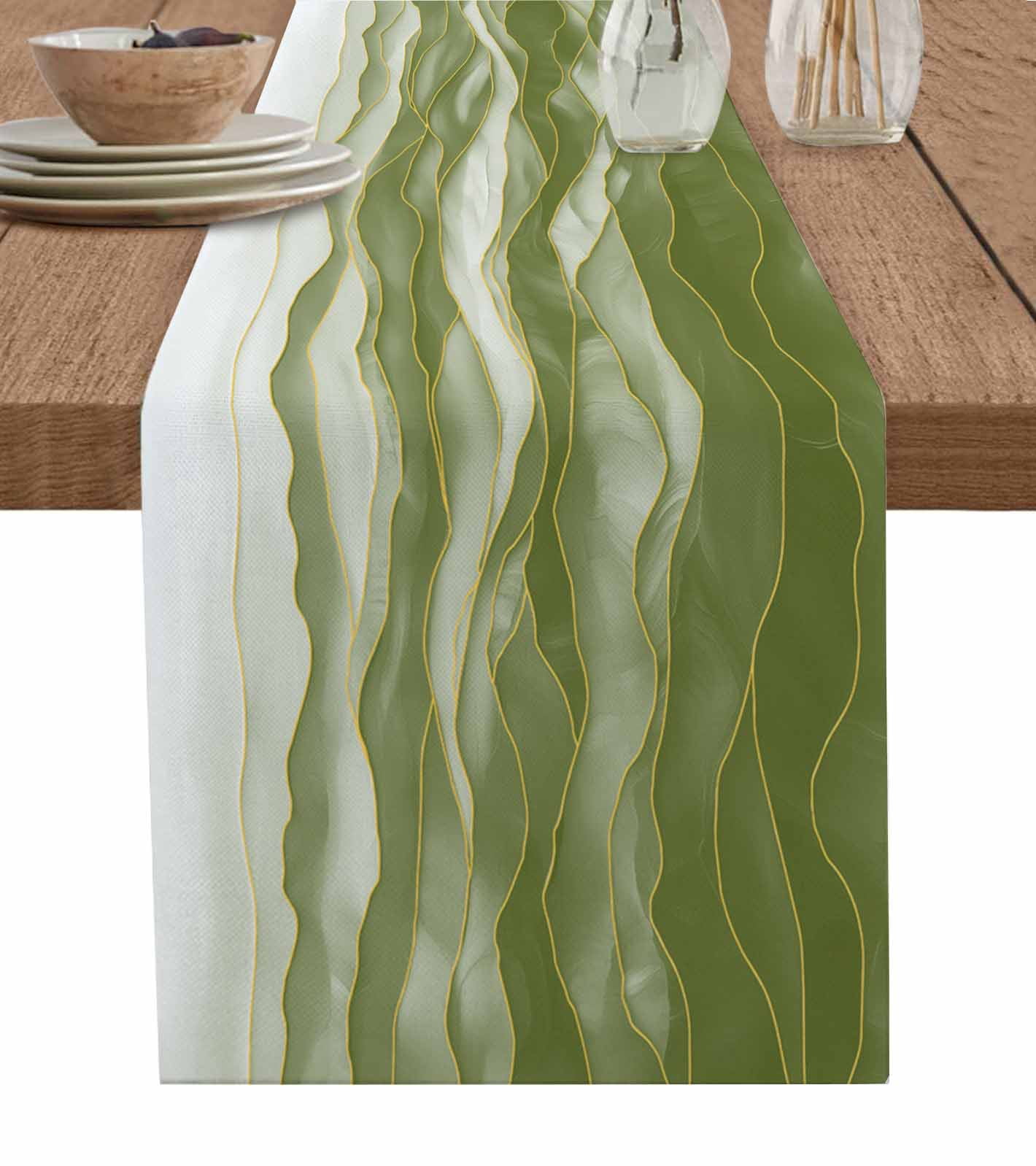 Table Runner Dresser Scarves 72 Inch Long,Abstract Ocean Sea Wave Ombre ...