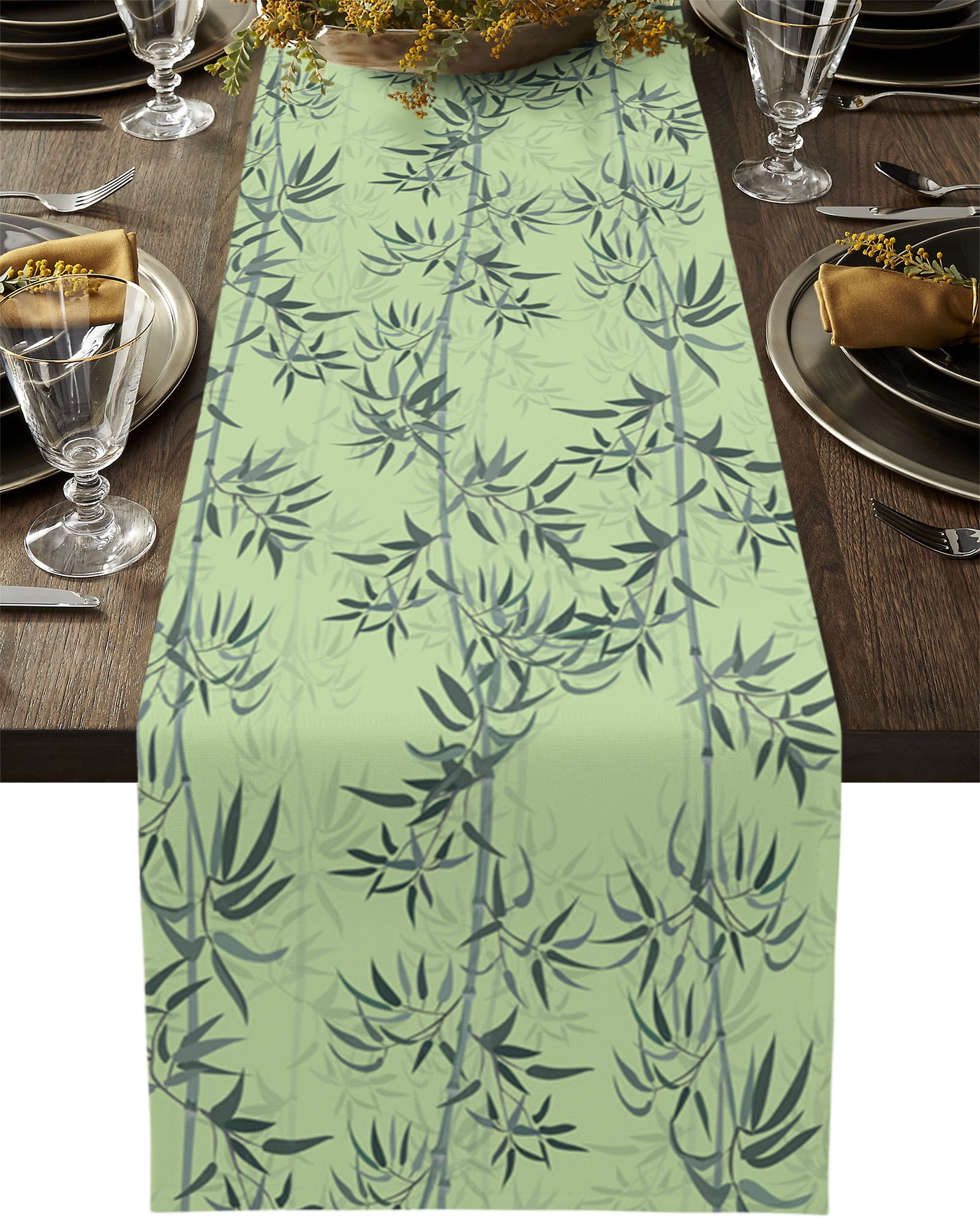 Table Runner Dresser Scarves 72 Inch Long, Chinese Bamboo Forest Plant ...