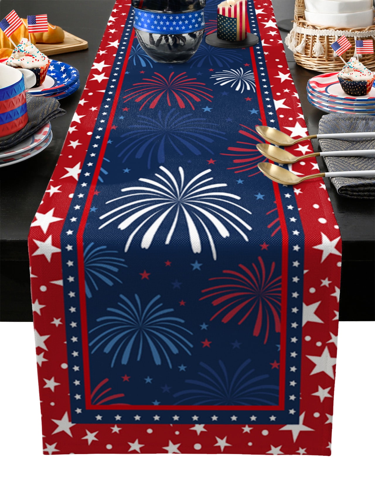 Table Runner Dresser Scarves 72 Inch Long, Memorial Day Independence ...
