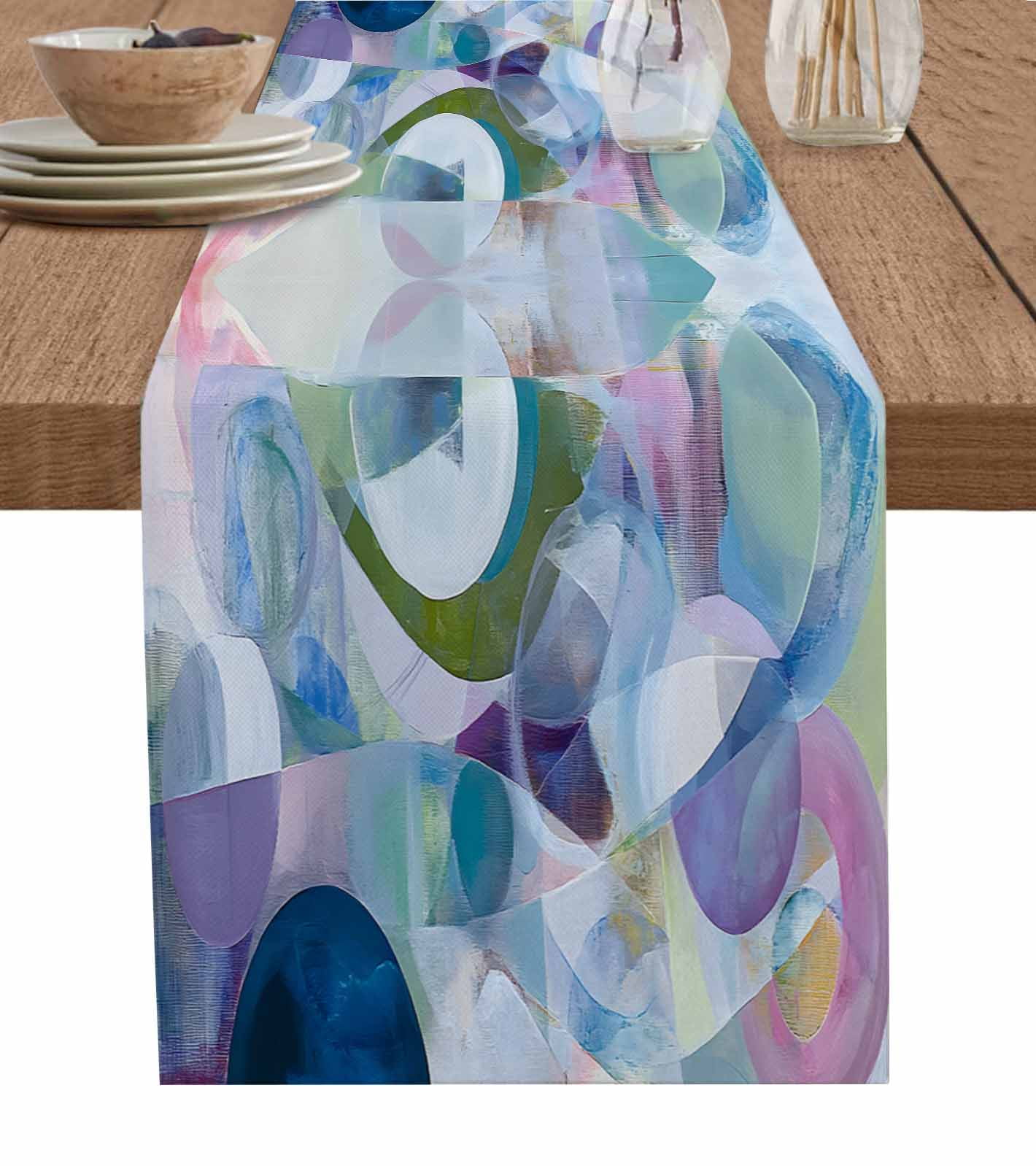 Table Runner Dresser Scarves 72 Inch Long,Modern Abstract Graffiti Art ...