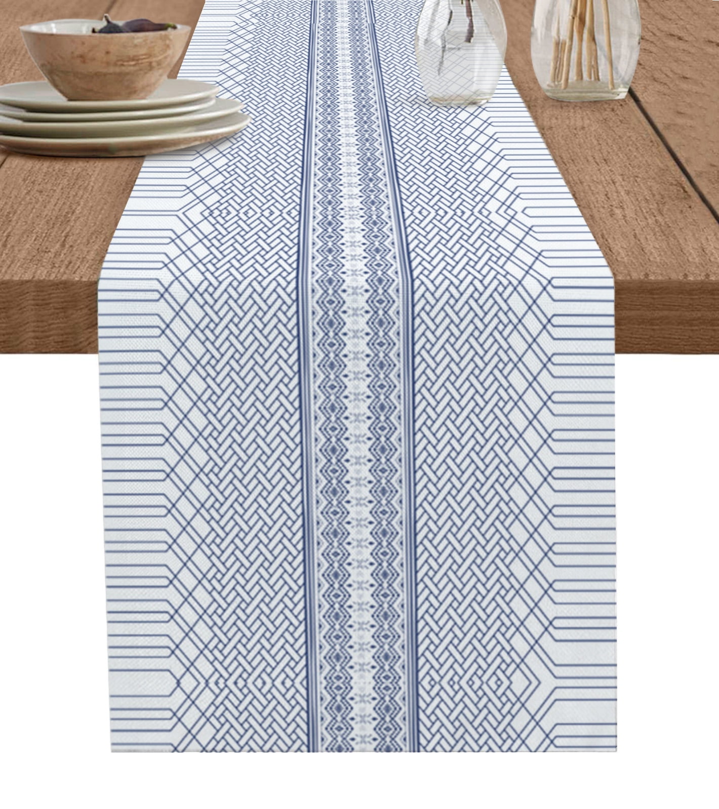 Table Runner Dresser Scarves 72 Inch Long, Modern Geometric Lines ...
