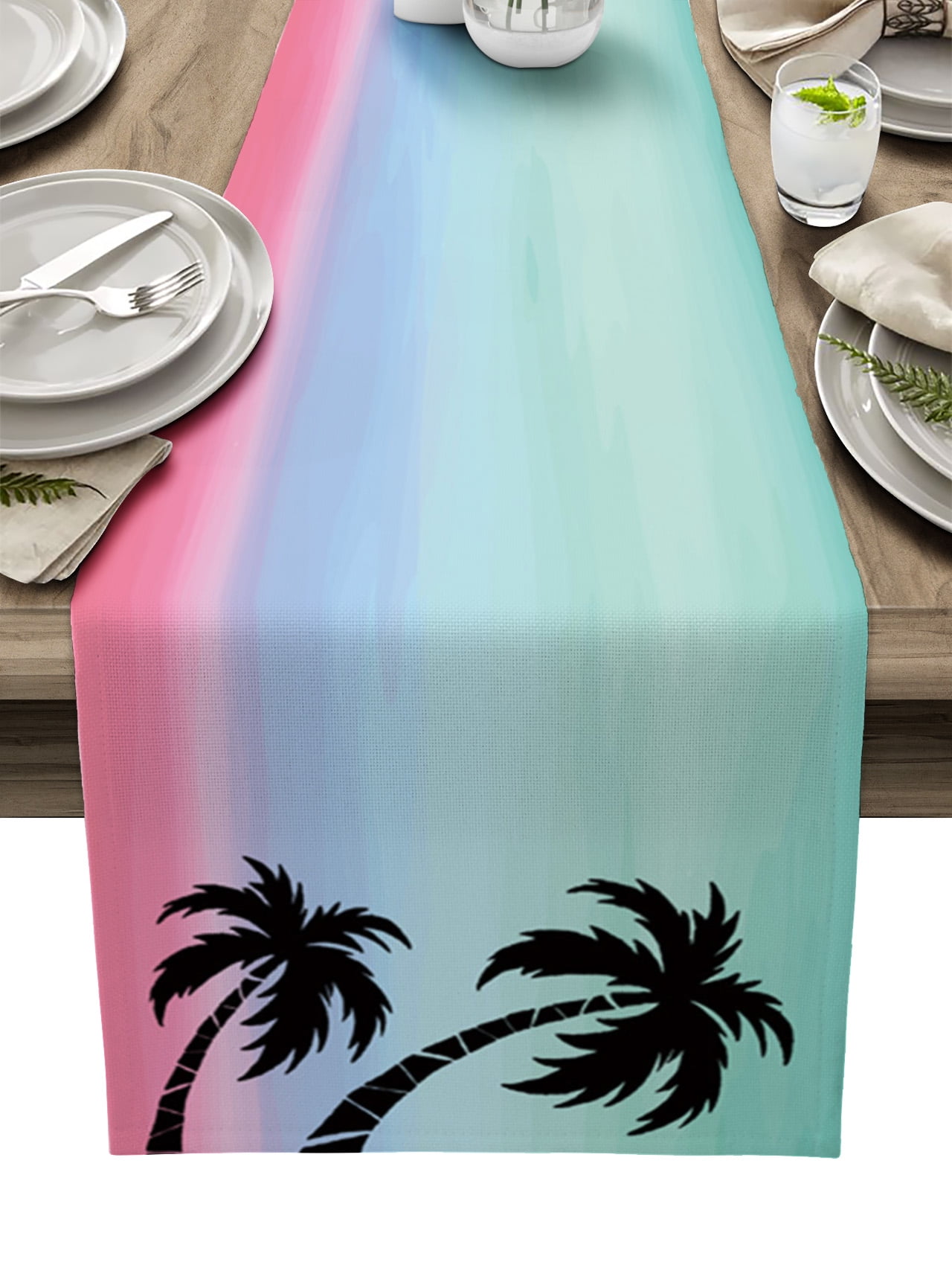 Table Runner Dresser Scarves 72 Inch Long, Tropical Palm Tree ...