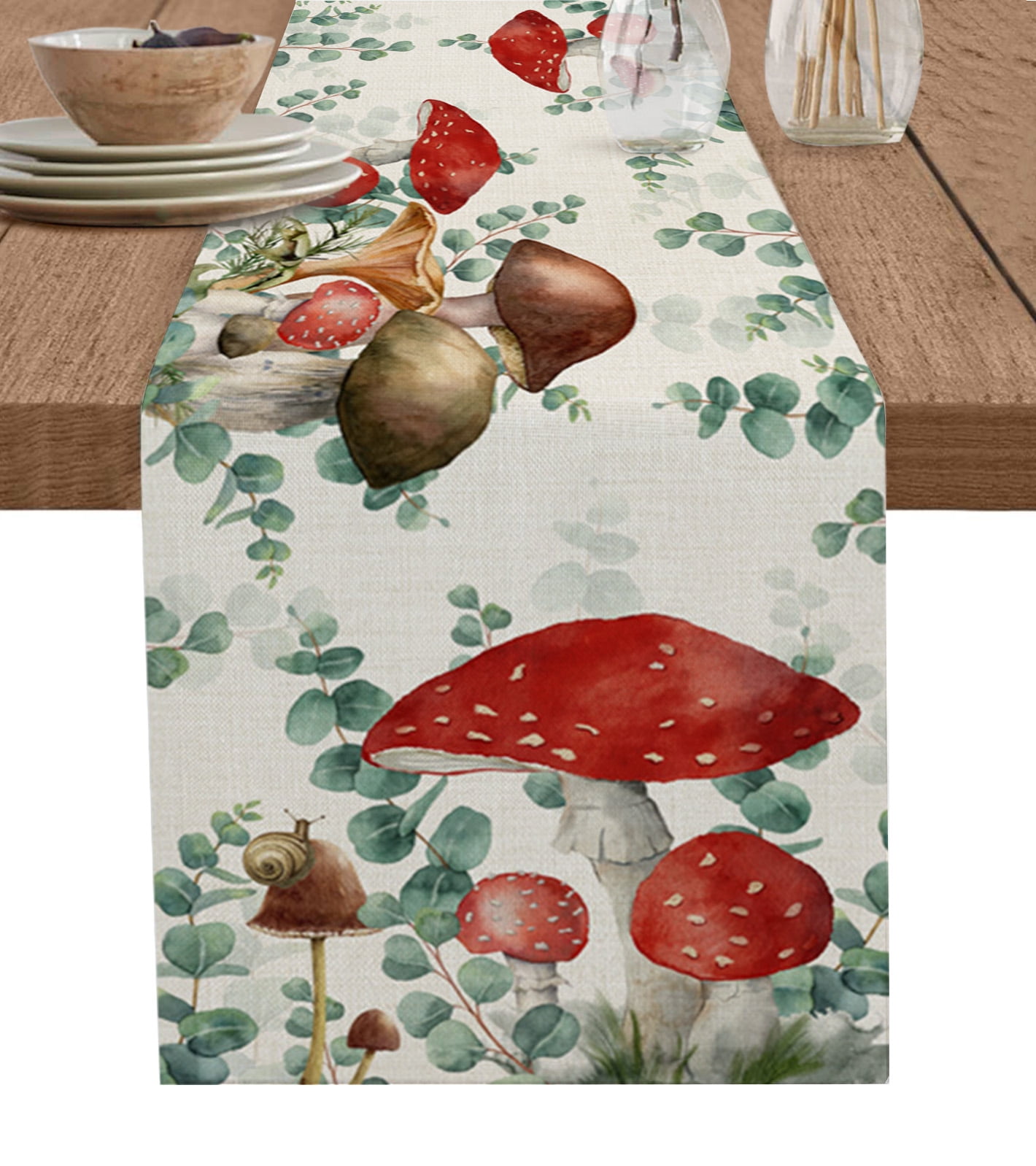 Table Runner Dresser Scarves 72 Inch Long, Wild Eucalyptus Leaf and ...