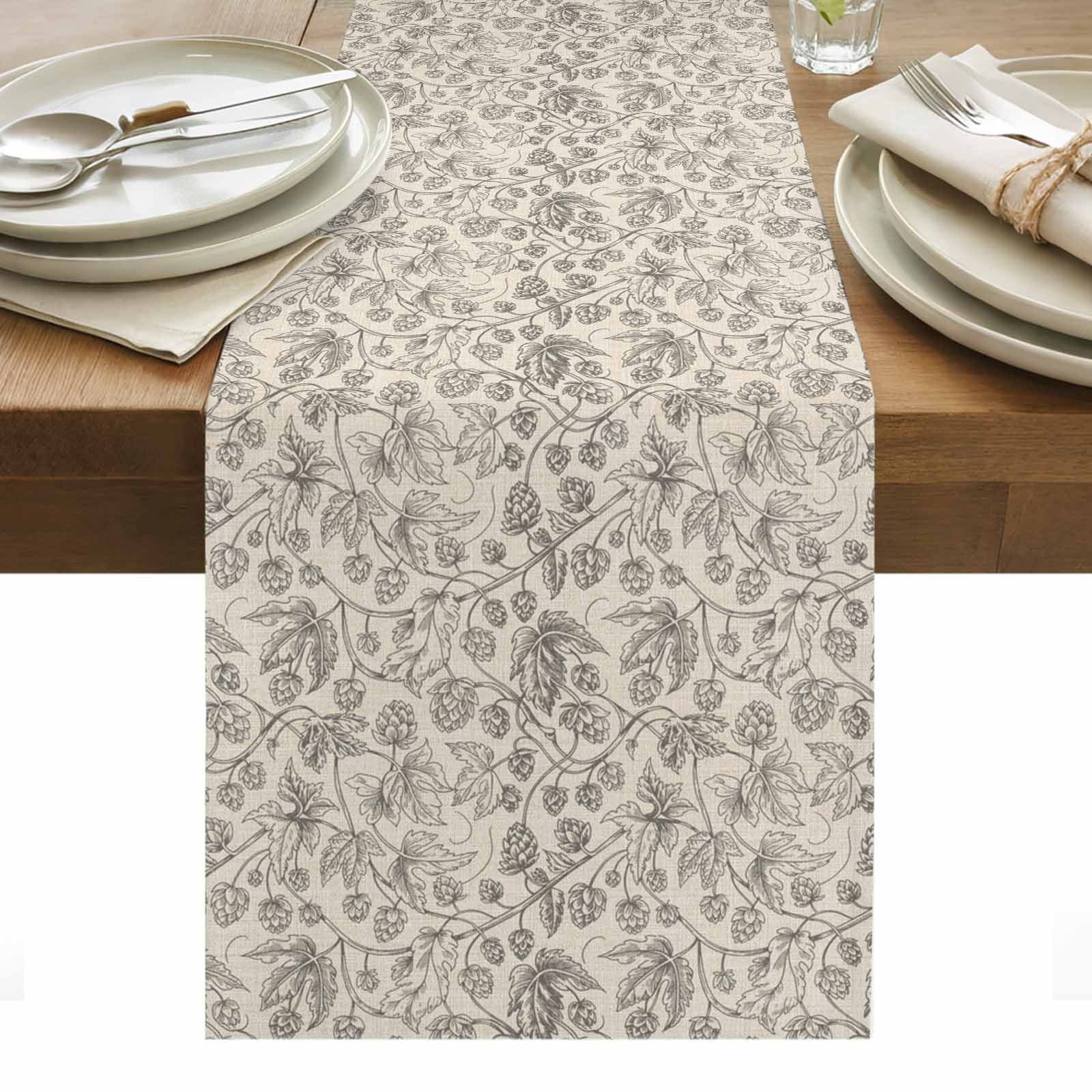 Table Runner Dresser Scarves 90 Inch Long,Farm Vintage Flower Leaves on ...
