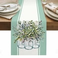 Table Runner Dresser Scarves 90 Inch Long,Flower Green Leaves Vase ...