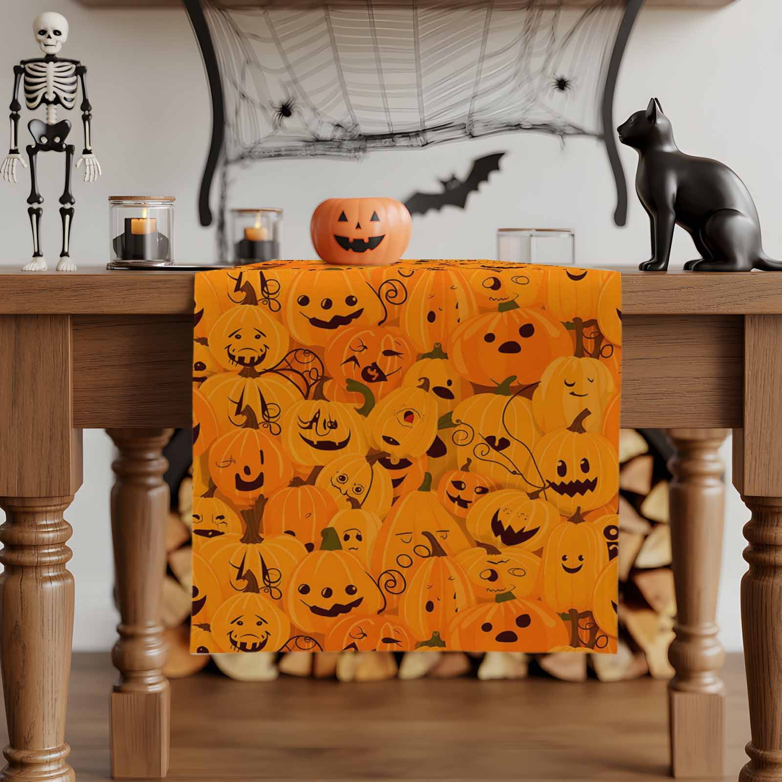 Table Runner Dresser Scarves 90 Inch Long,Halloween Horror Pumpkin ...