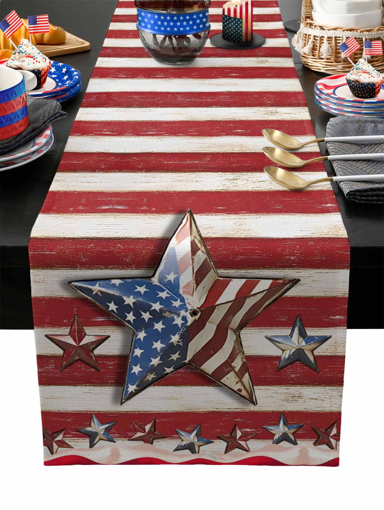 Table Runner Dresser Scarves 90 Inch Long,Independence Day American ...