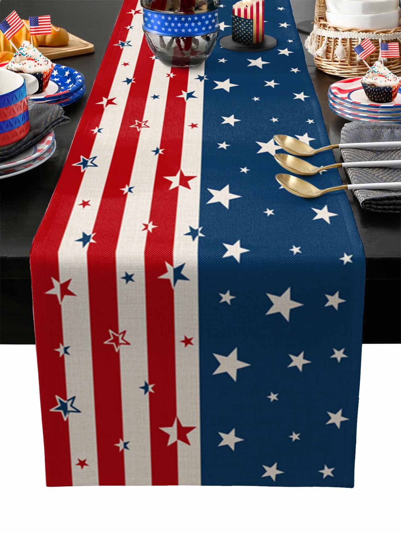 Table Runner Dresser Scarves 90 Inch Long,Independence Day Patriotic ...