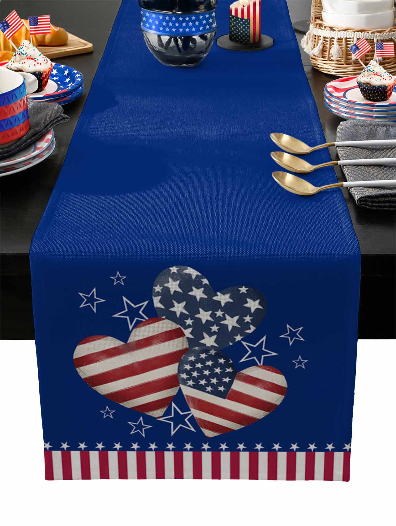 Table Runner Dresser Scarves 90 Inch Long,Independence Day USA Flag ...