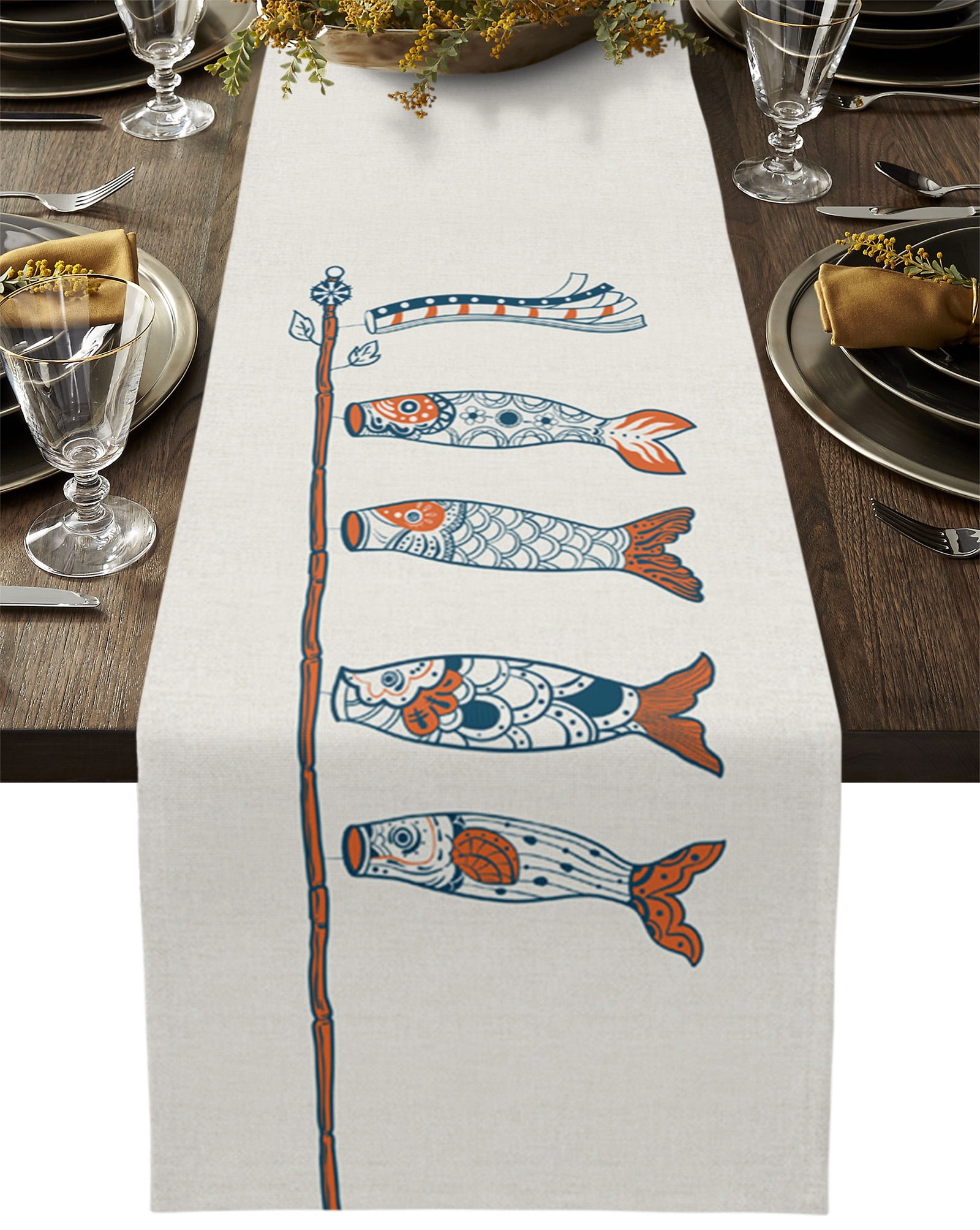 Table Runner Dresser Scarves 90 Inch Long, Japanese Koinobori Tokyo ...