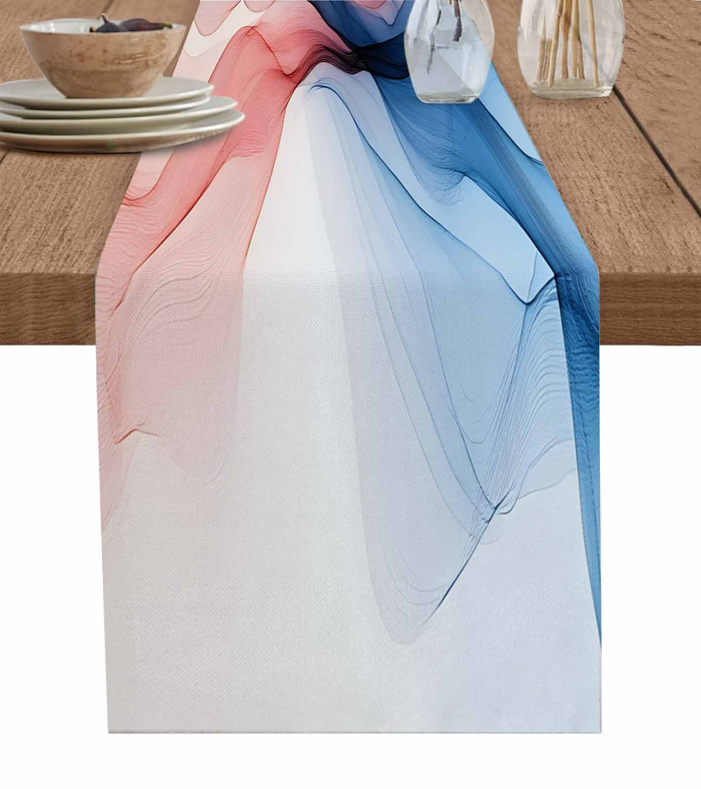 Table Runner Dresser Scarves 90 Inch Long,Modernism Abstract Red Blue ...