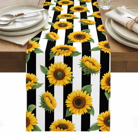 Table Runner Dresser Scarves 90 Inch Long,Retro Country Sunflower Art ...