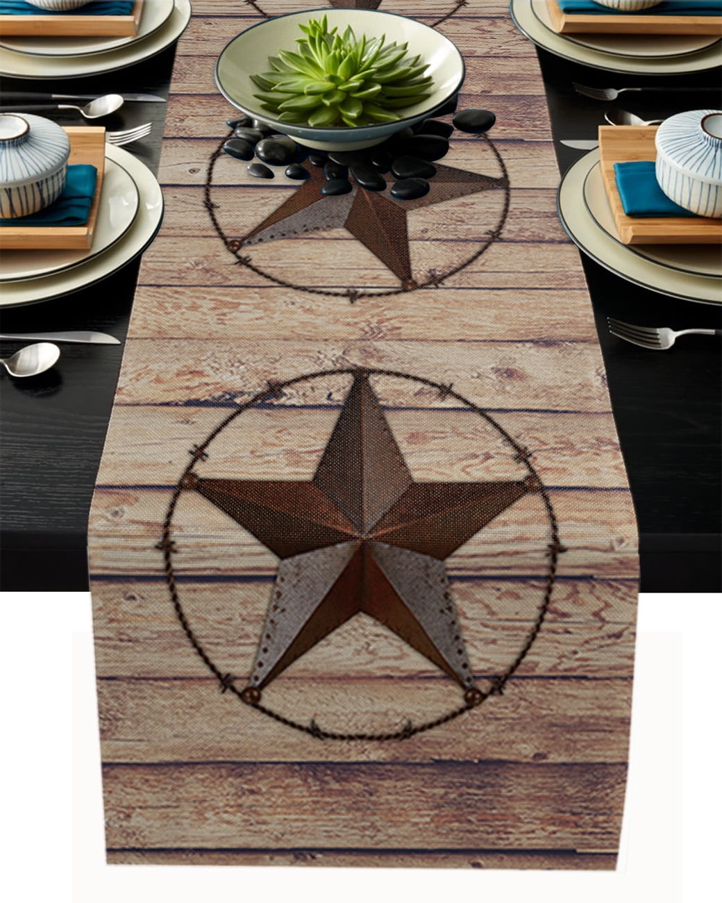 Table Runner Dresser Scarves 90 Inch Long, Rustic Western Country Star ...