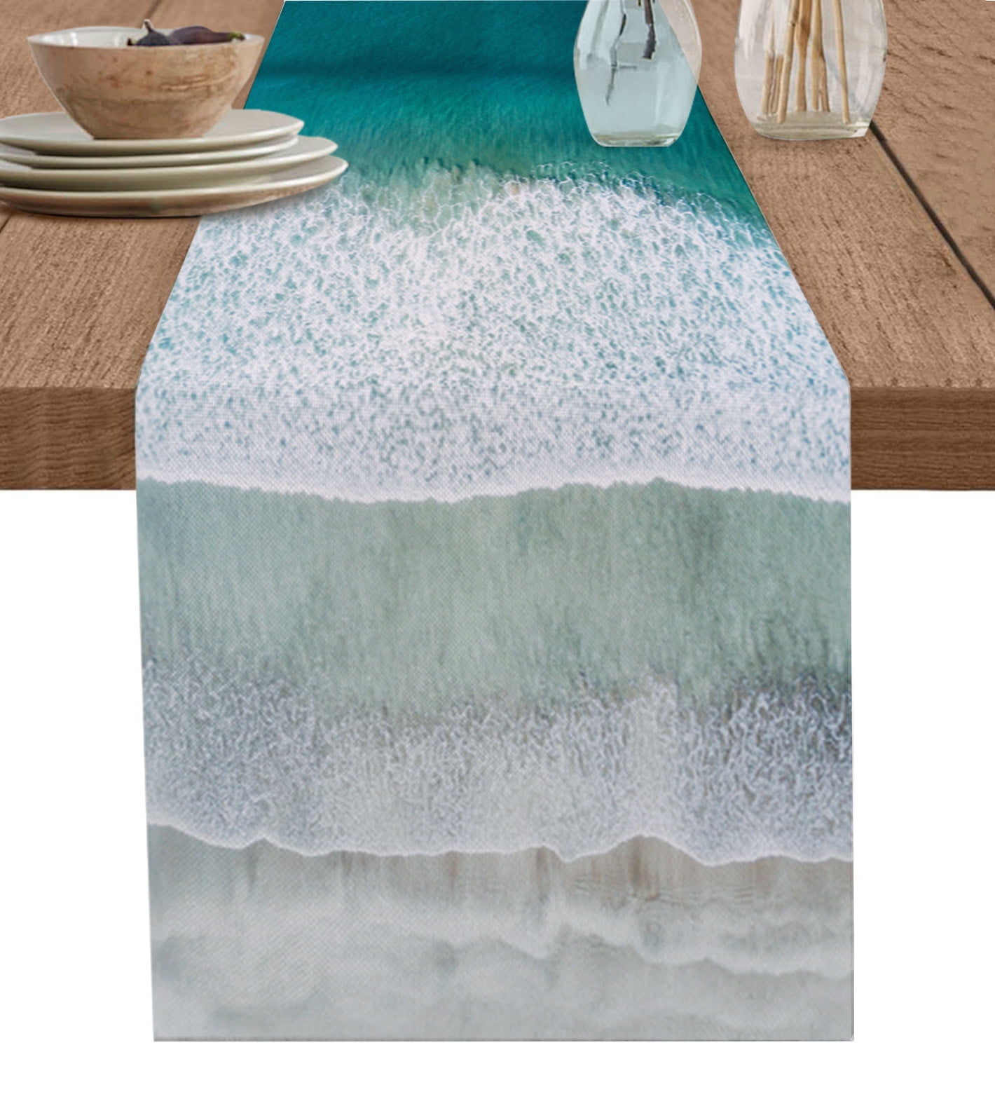 Table Runner Dresser Scarves 90 Inch Long, Summer Coastal Ocean Beach ...